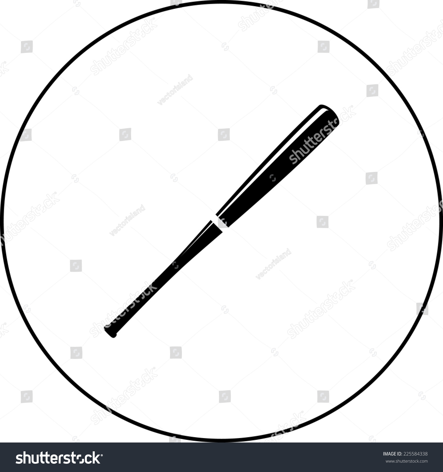 Baseball Bat Symbol: vetor stock (livre de direitos) 225584338 ...