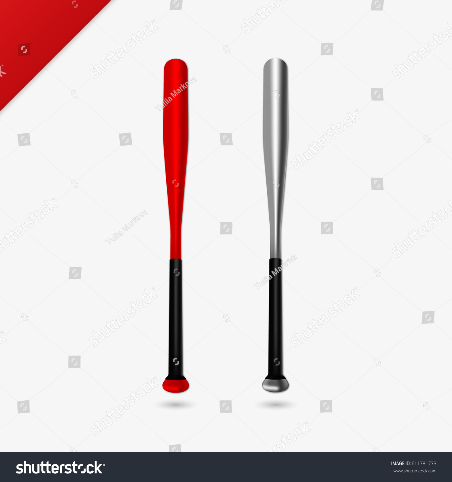 Baseball Bats Realistic Vector Illustration Stock Vector (Royalty Free ...