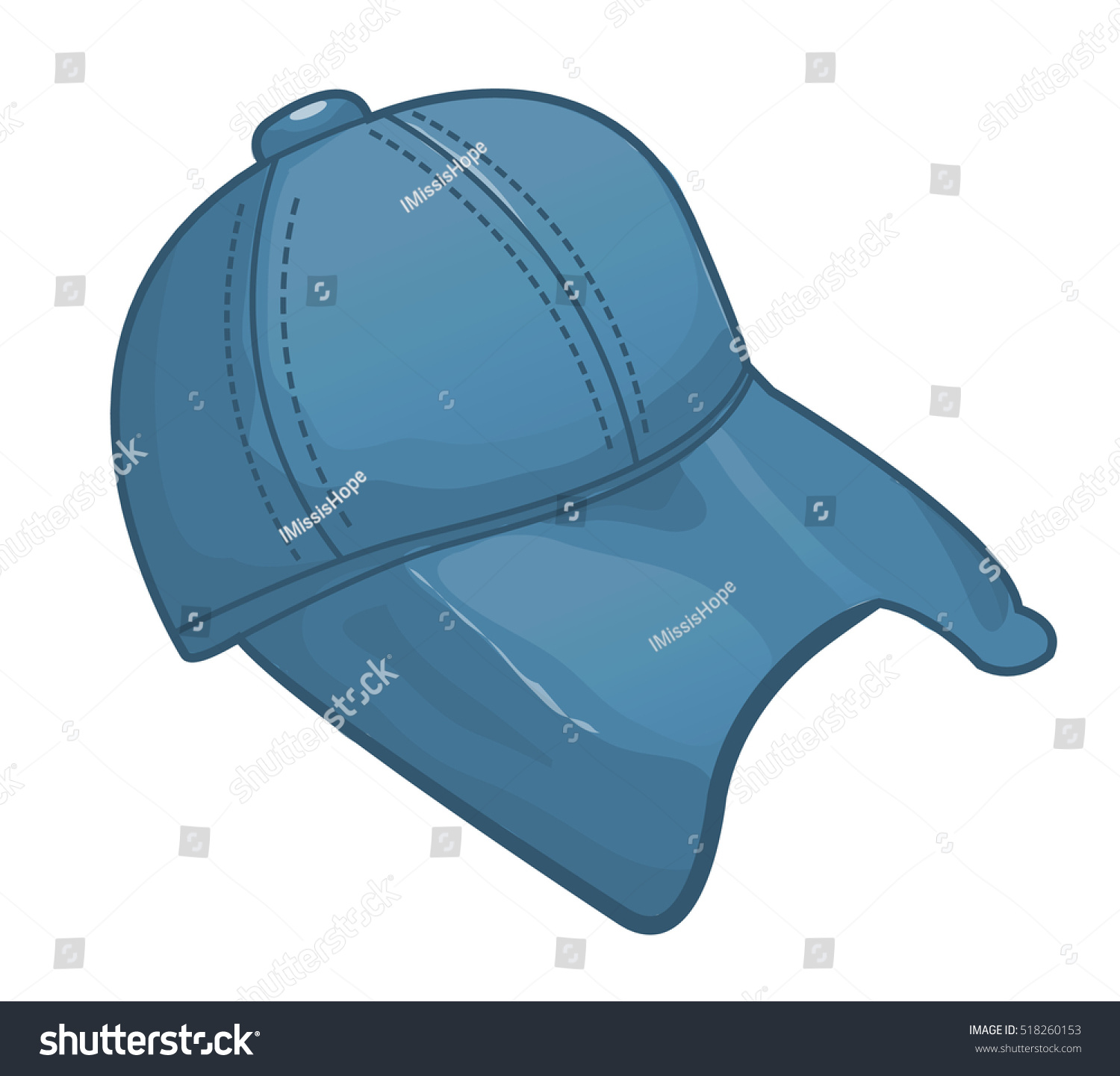 Baseball Cap Blue Cartoon Vector Illustration: vector de stock (libre ...