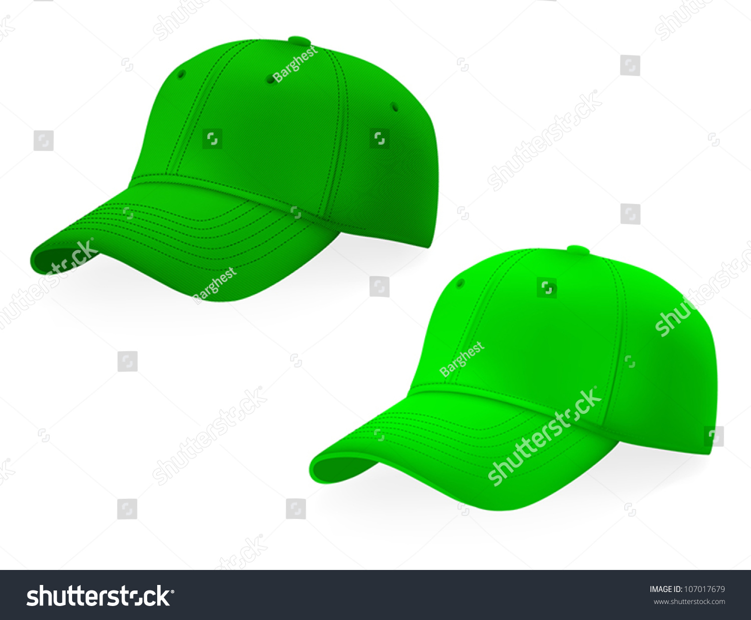 Baseball Caps Template Mesh Gradients Stock Vector (Royalty Free ...