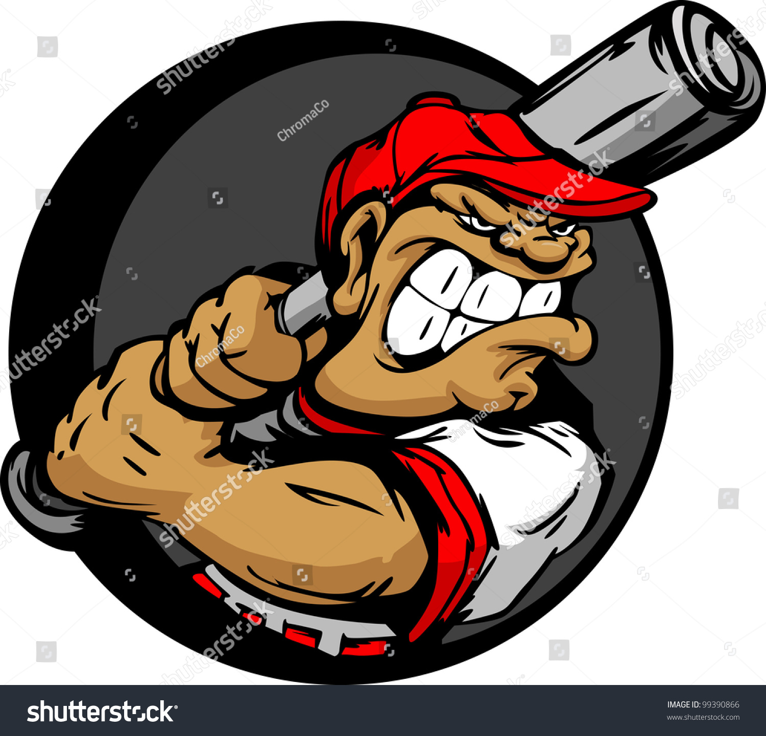 Vektor Stok Baseball Cartoon Batter Bat Vector Illustration (Tanpa ...