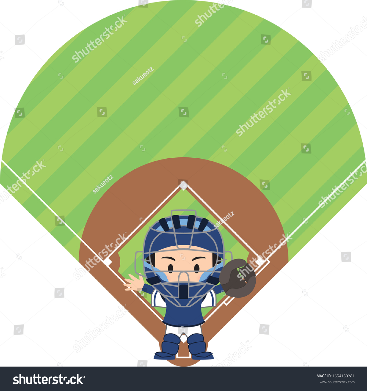 Baseball Catcher Cartoon Vector Illust Stock Vector (Royalty Free ...