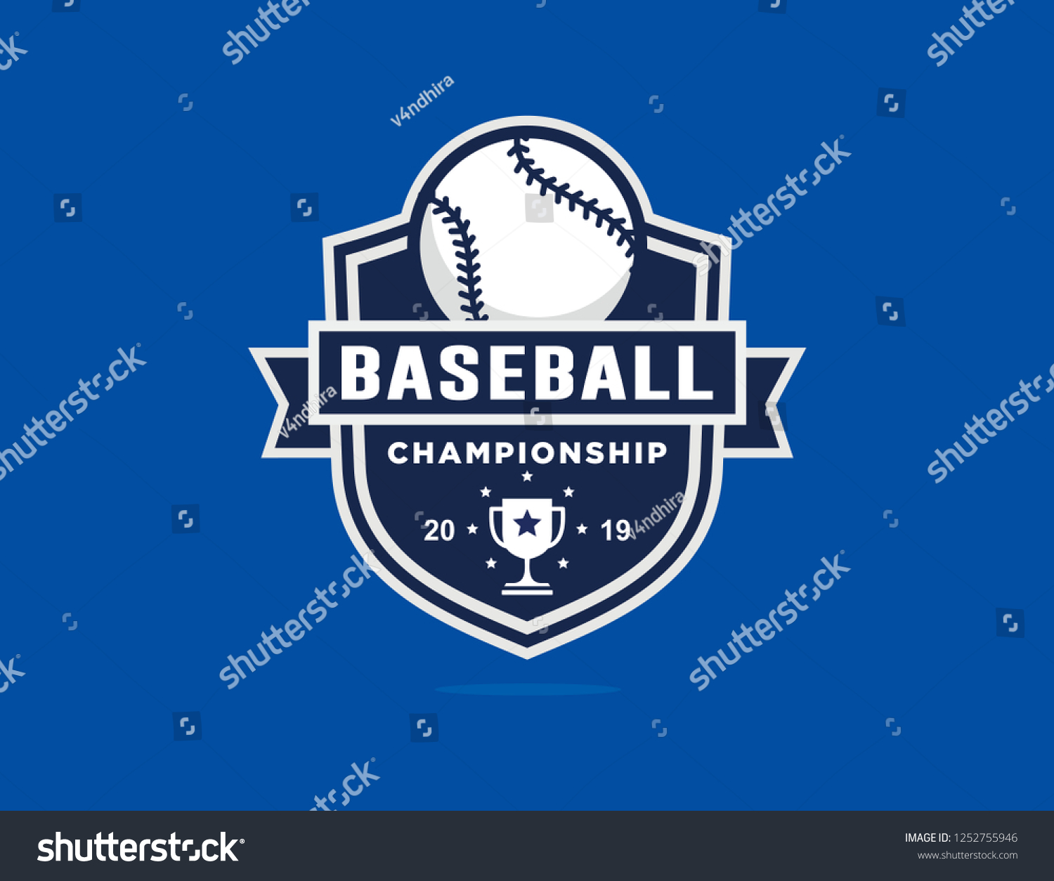Baseball Championship Logo Template Stock Vector (Royalty Free) 1252755946