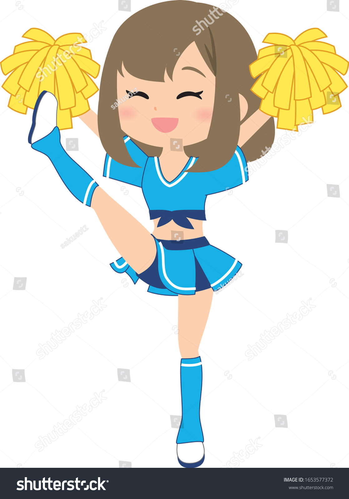 Baseball Cheerleader Cartoon Vector Illust Stock Vector (Royalty Free ...