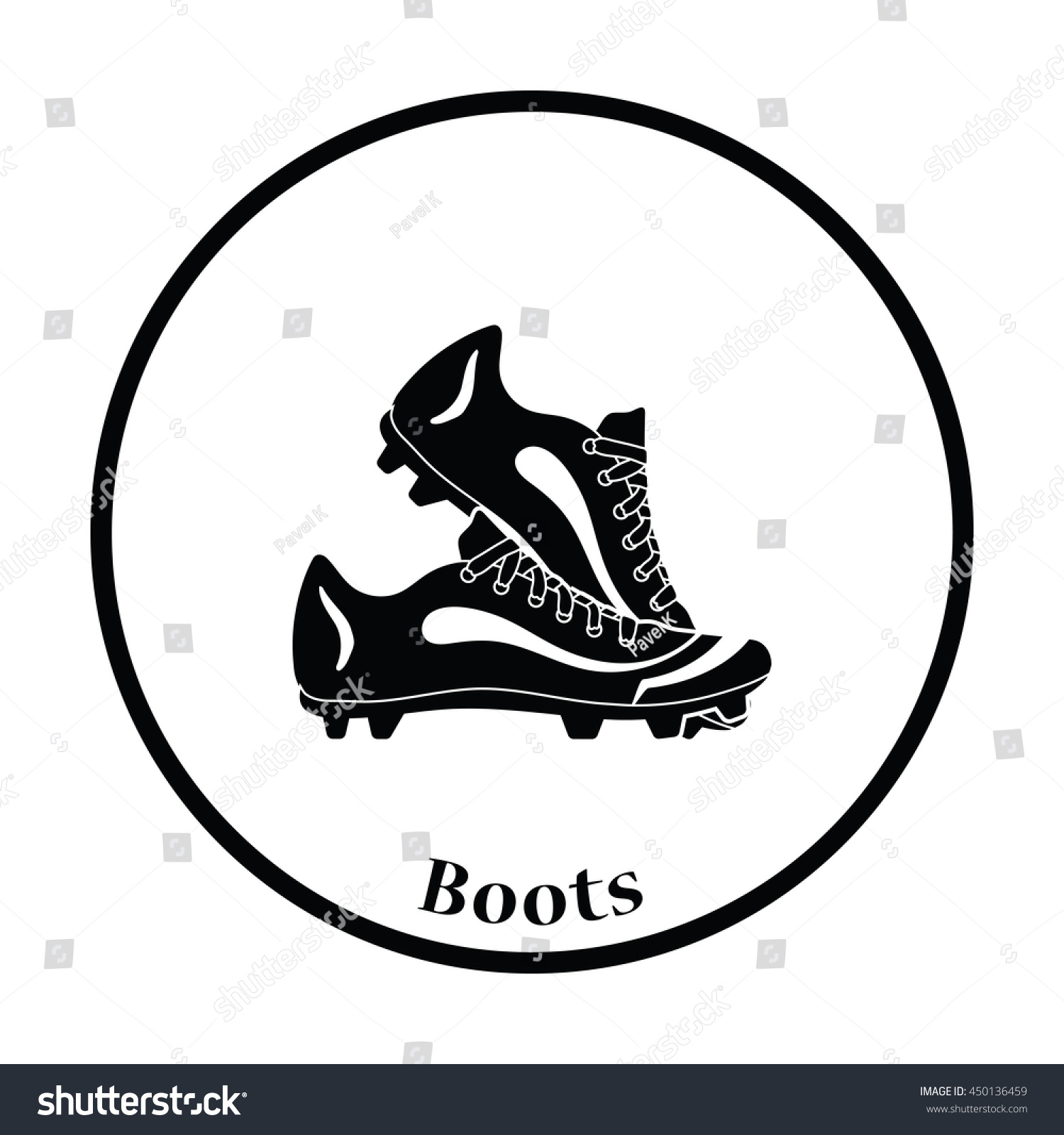 Baseball Cleats Icon Thin Circle Design: เวกเตอร์สต็อก (ปลอดค่า ...