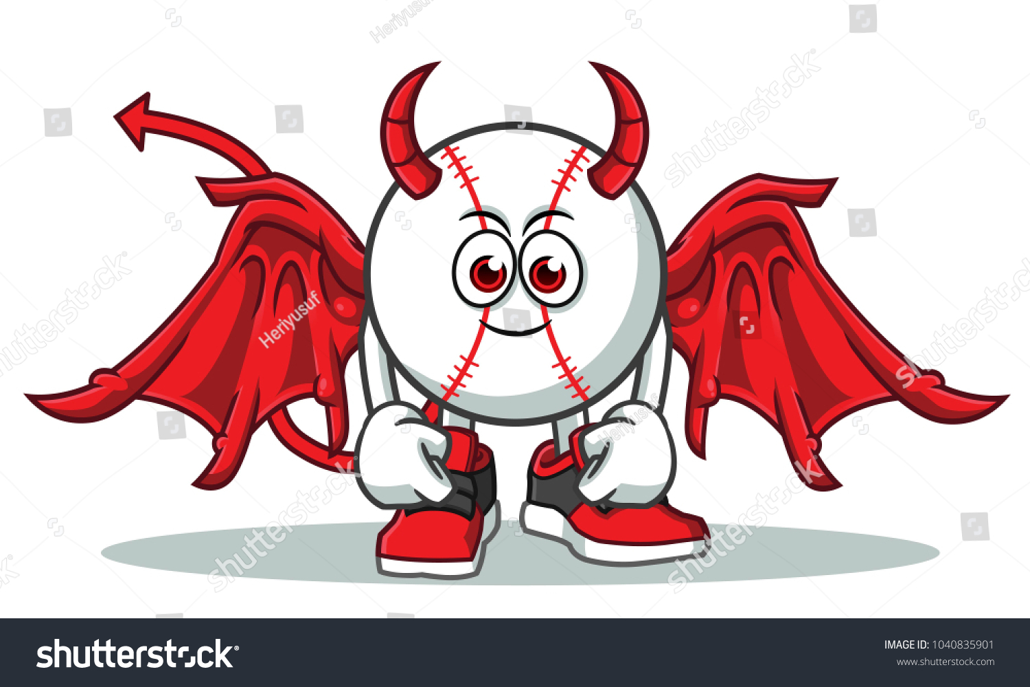 Baseball Devil Mascot Vector Cartoon Illustration Stock Vector (Royalty ...