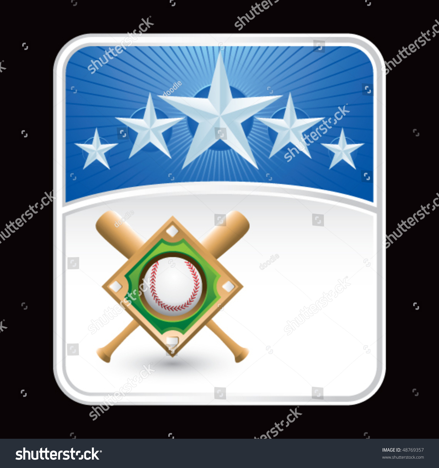 Baseball Diamond Blue Star Backdrop Stock Vector (Royalty Free) 48769357