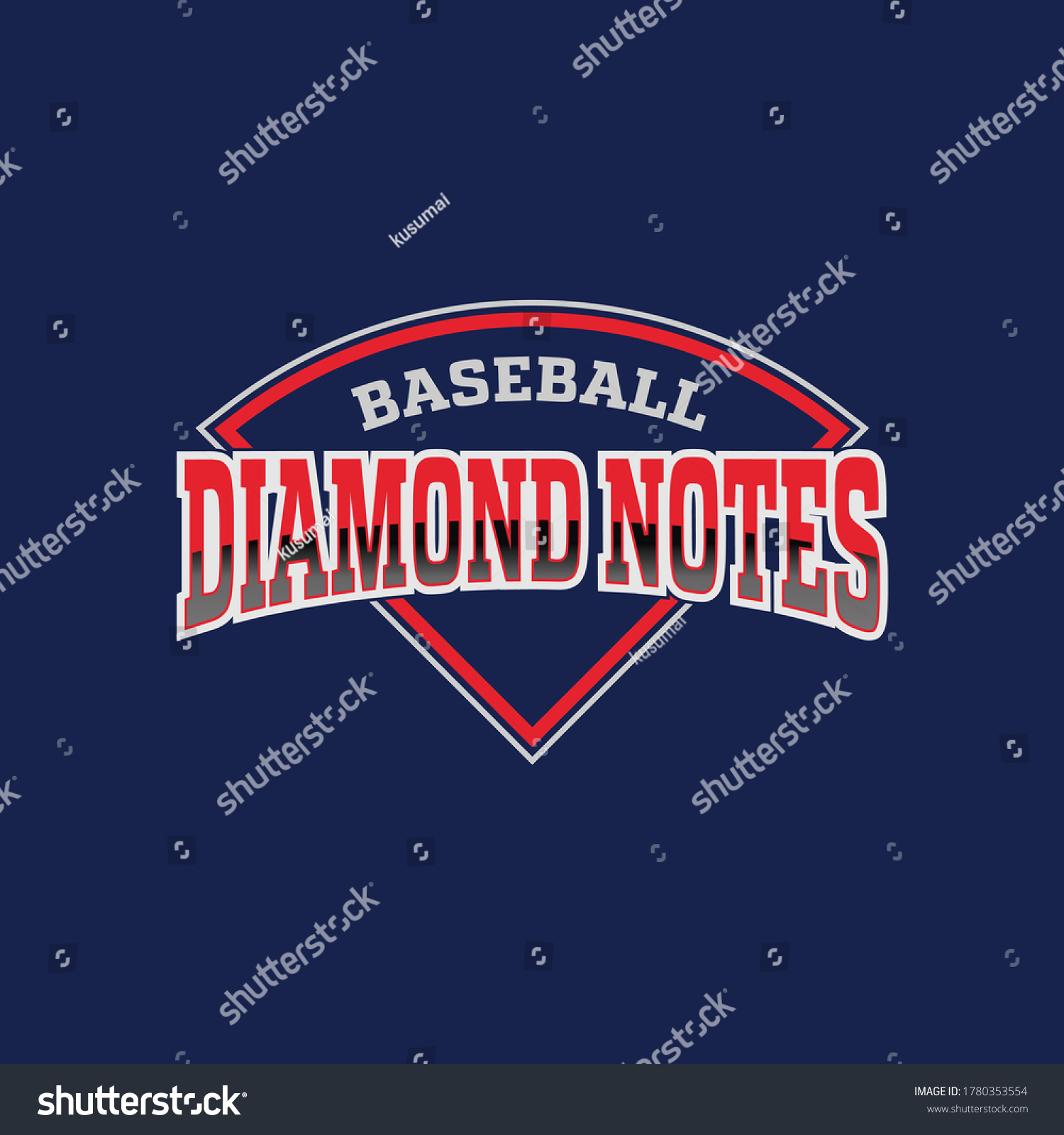 Baseball Diamond Notes Logo Design Template Stock Vector (Royalty Free ...