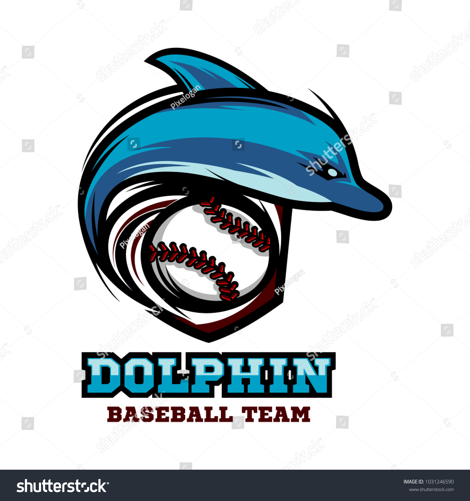 Baseball Dolphin Logo Vector Stock Vector (Royalty Free) 1031246590