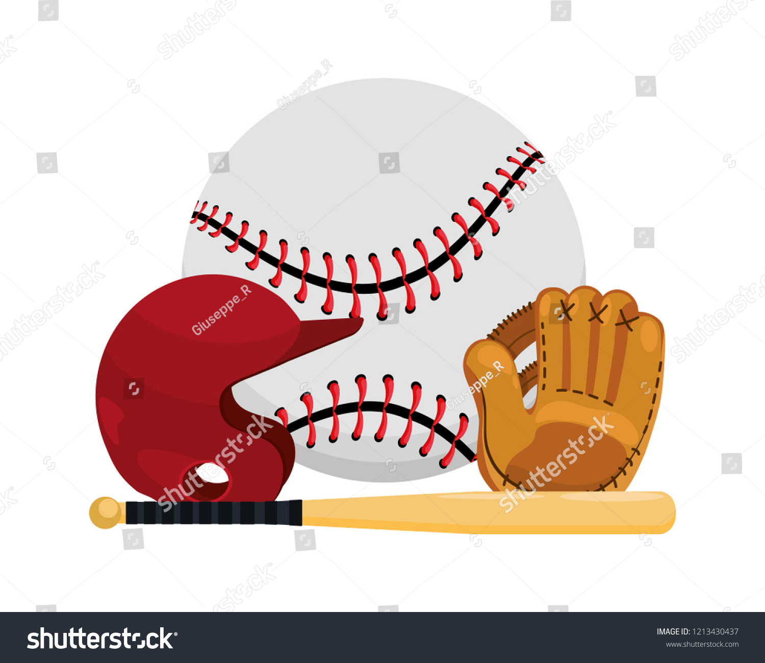 Baseball Equipment Cartoon Stock Vector (Royalty Free) 1213430437
