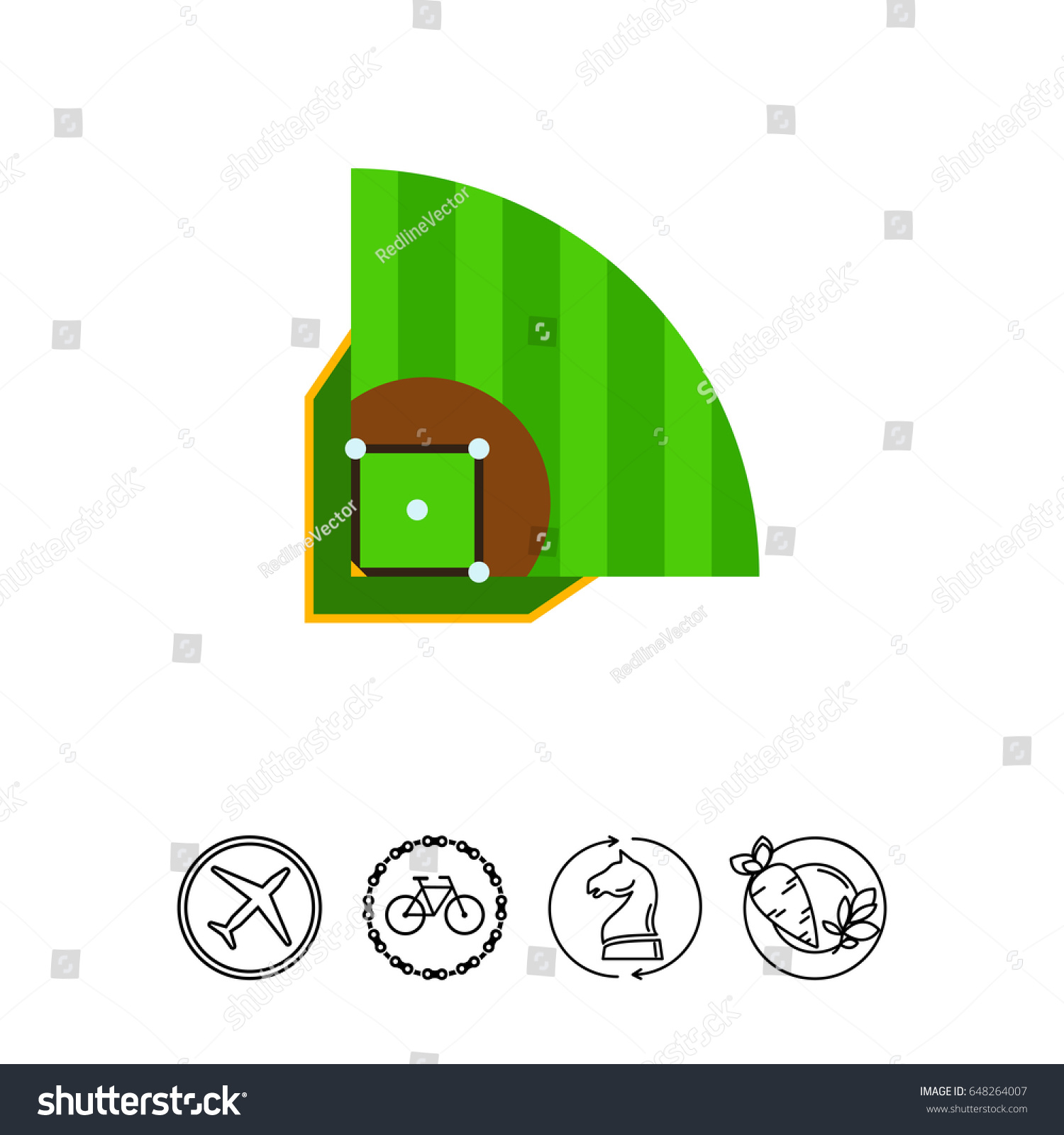 Baseball Field Icon Stock Vector (Royalty Free) 648264007