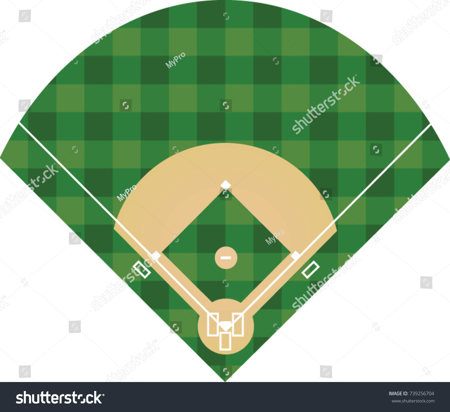 Baseball Field Vector Illustration Stock Vector (Royalty Free) 739256704