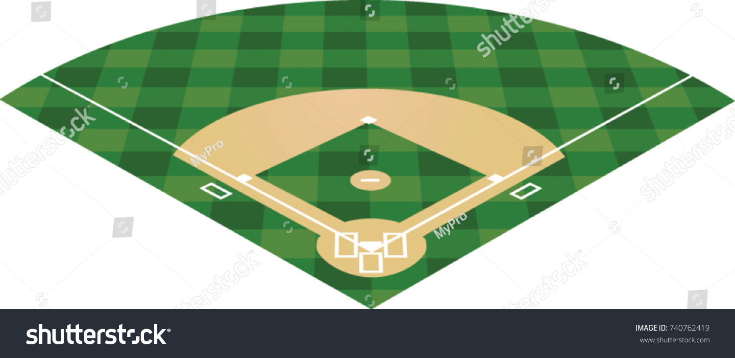 Baseball Field Vector Illustration Stock Vector (Royalty Free) 740762419