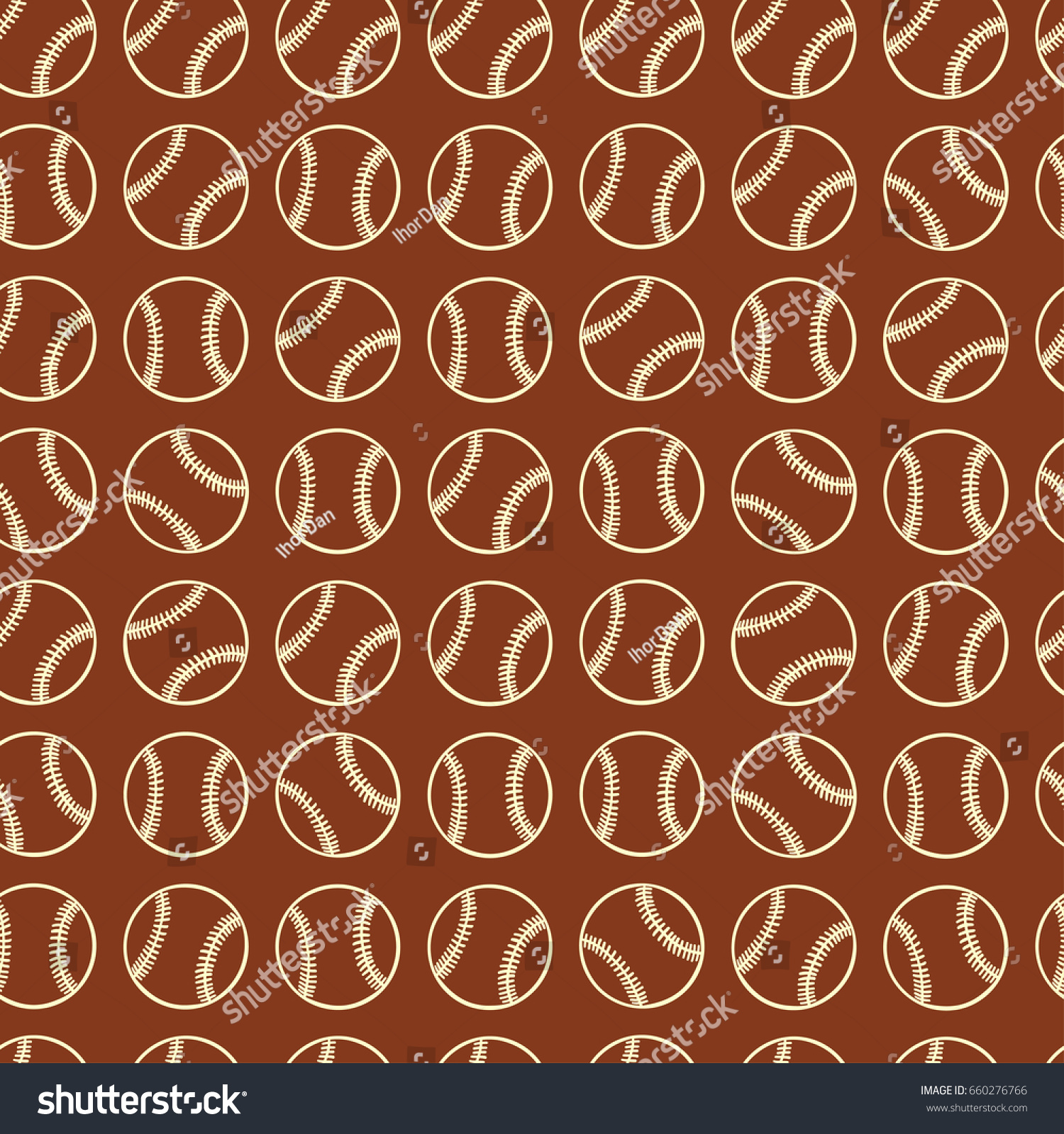 Baseball Hand Drawing Seamless Pattern Vector Stock Vector (Royalty ...