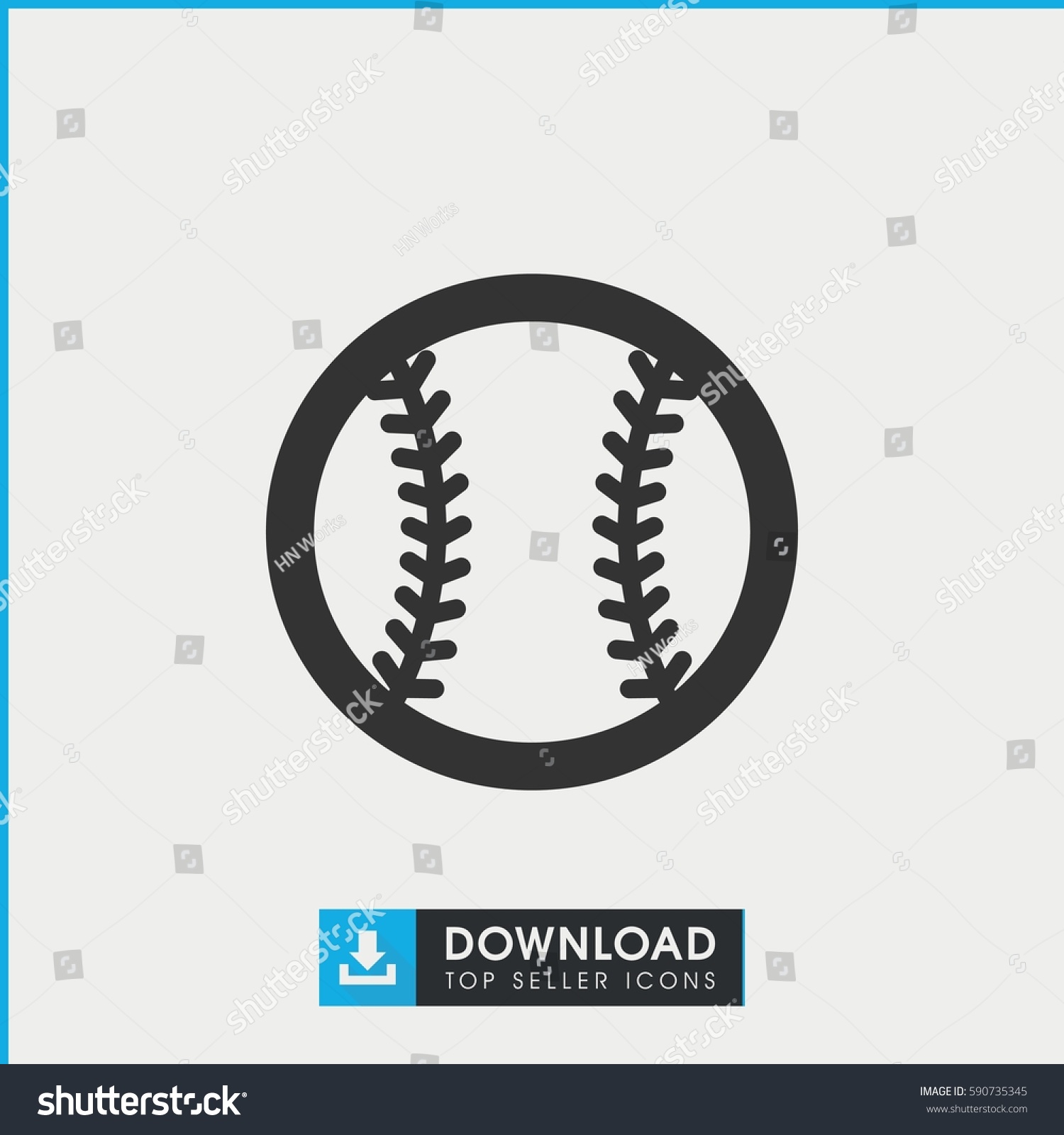 Baseball Icon Simple Filled Baseball Vector Stock Vector (Royalty Free ...