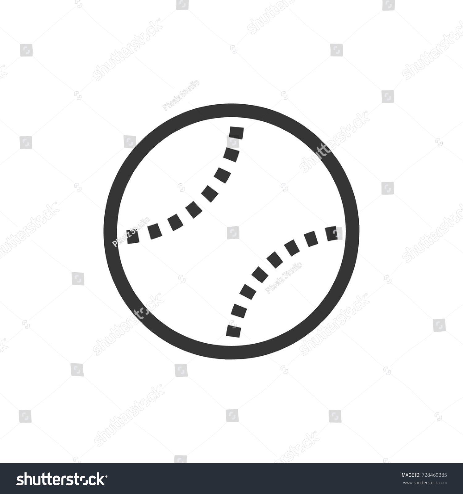 Baseball Icon Vector Baseball Outline Style Stock Vector (Royalty Free ...