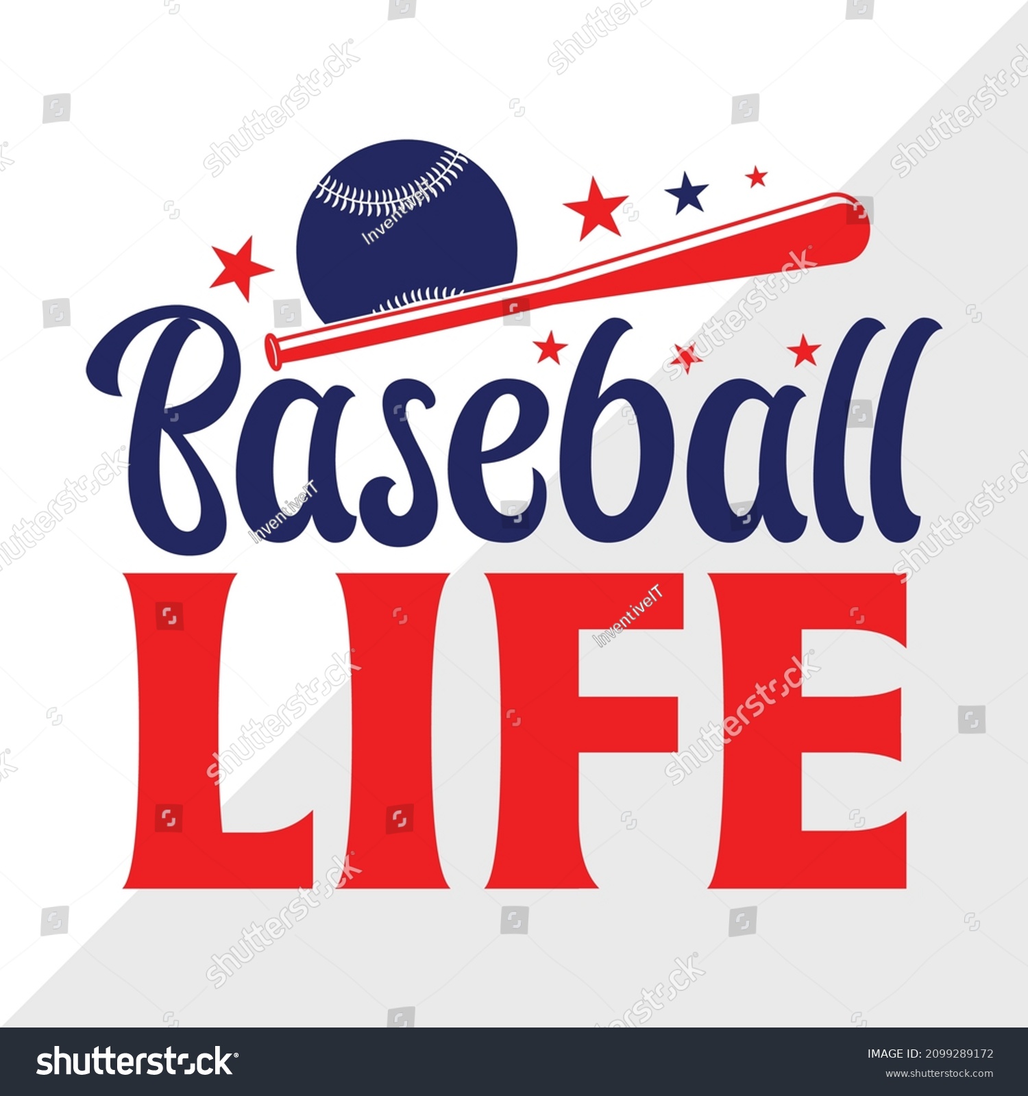 Baseball Life Printable Vector Illustration Stock Vector (Royalty Free ...