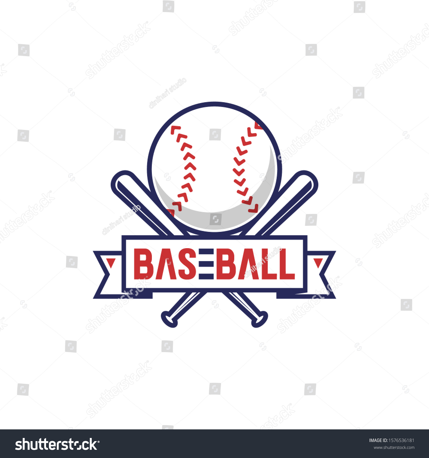 Baseball Logo Design Baseball Symbol Vector: เวกเตอร์สต็อก (ปลอดค่า ...