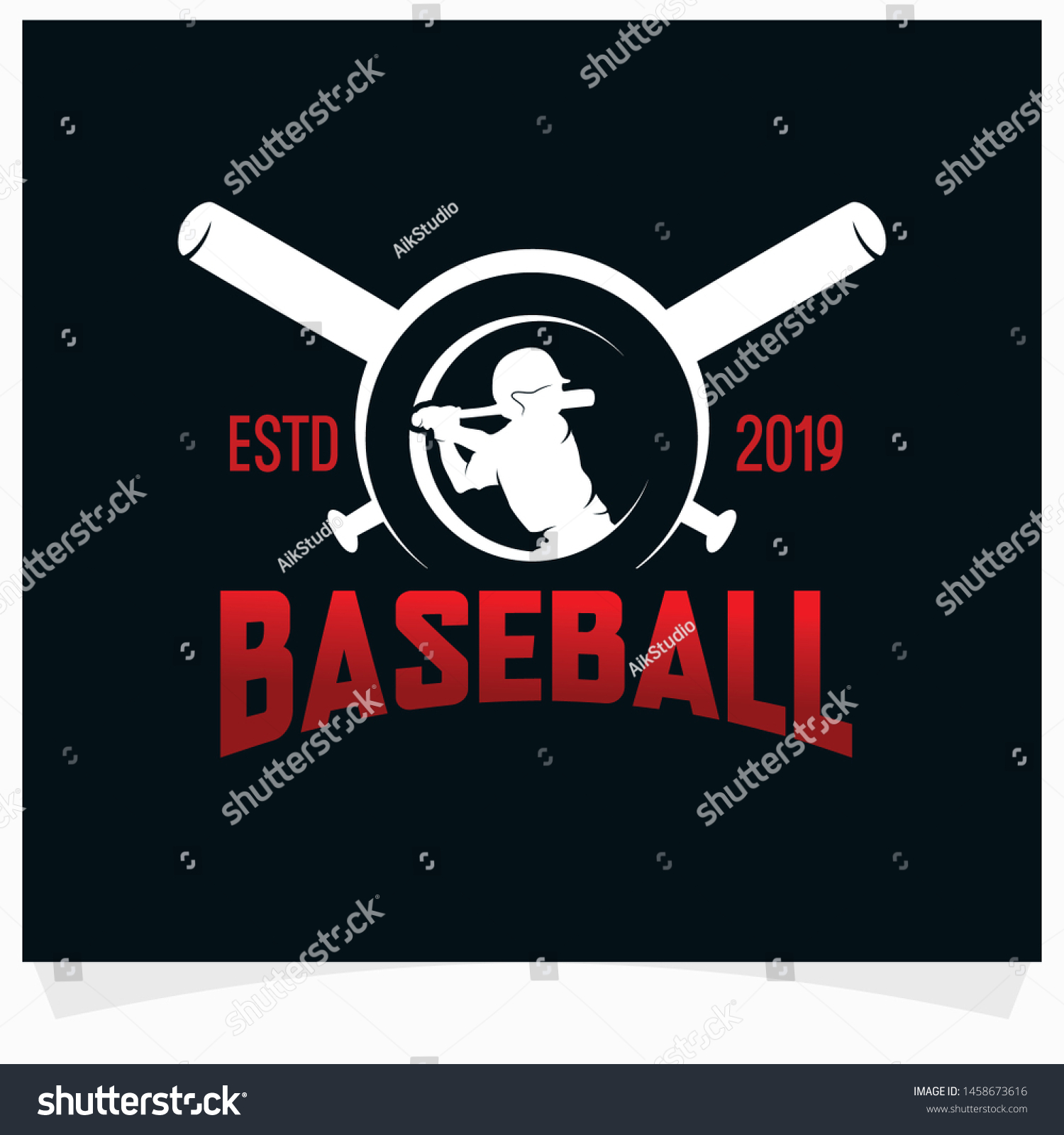 Baseball Logo Design Emblem Design Template: vector de stock (libre de ...