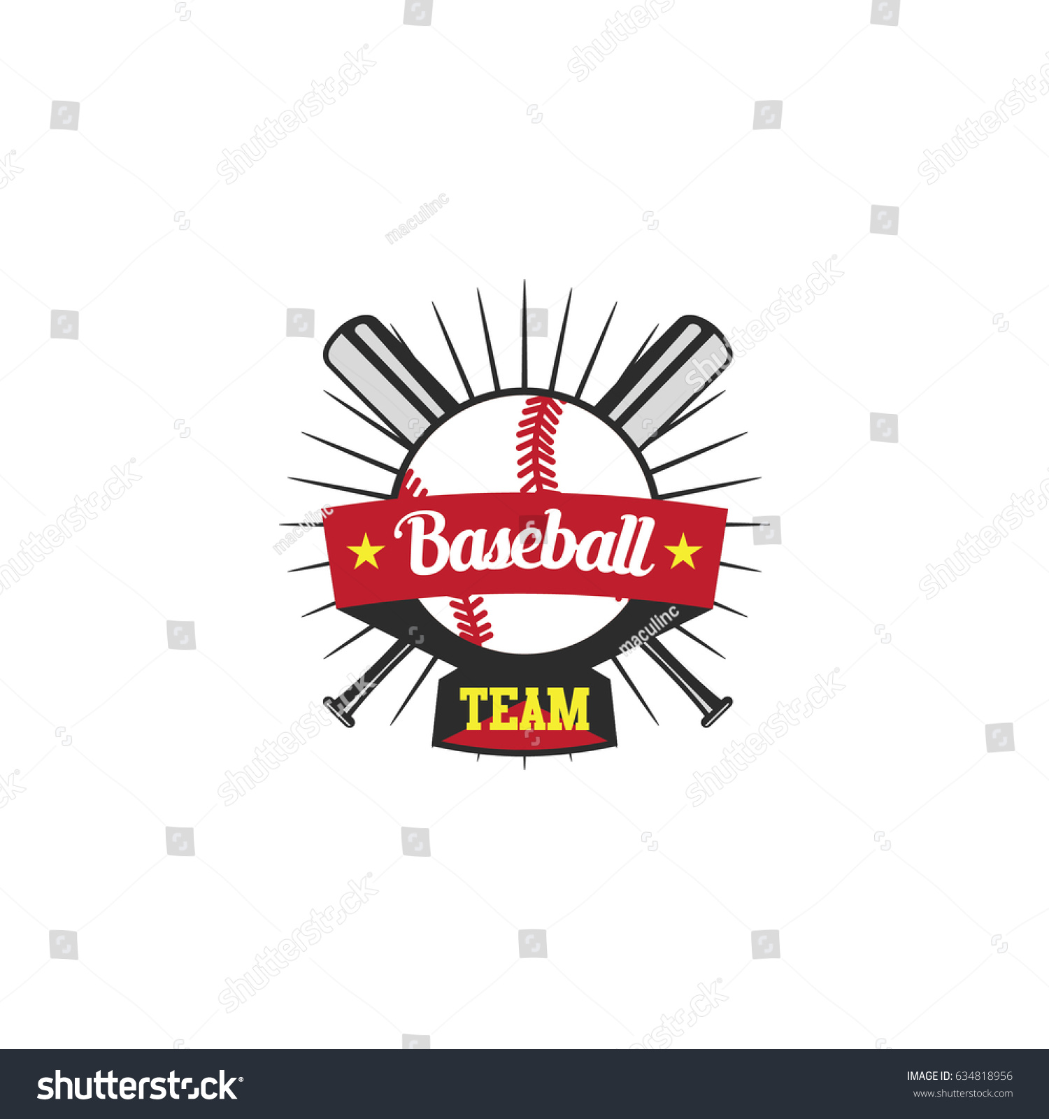 Baseball Logo Team Vector Design Stock Vector (Royalty Free) 634818956 ...