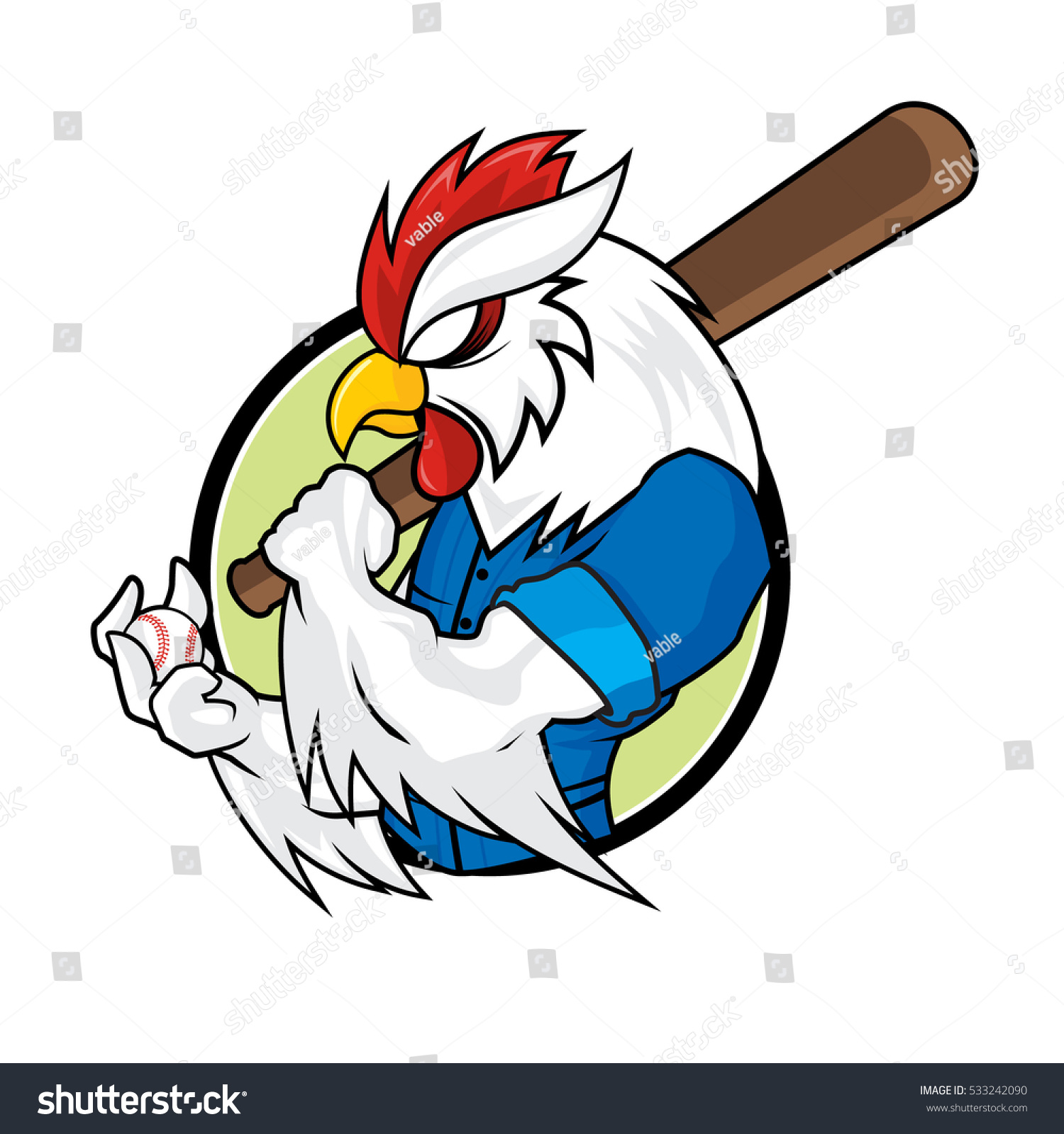Baseball Mascots White Rooster: เวกเตอร์สต็อก (ปลอดค่าลิขสิทธิ์ ...