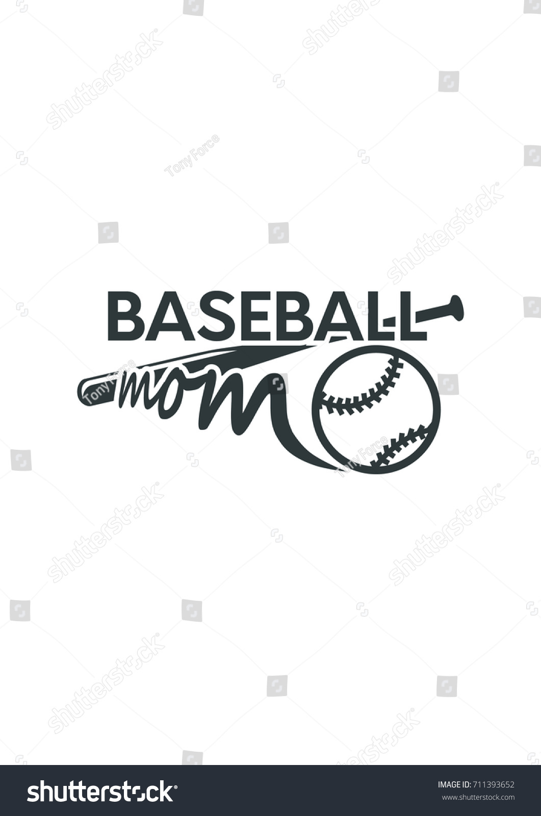 Baseball Mom Logo Stock Vector (Royalty Free) 711393652