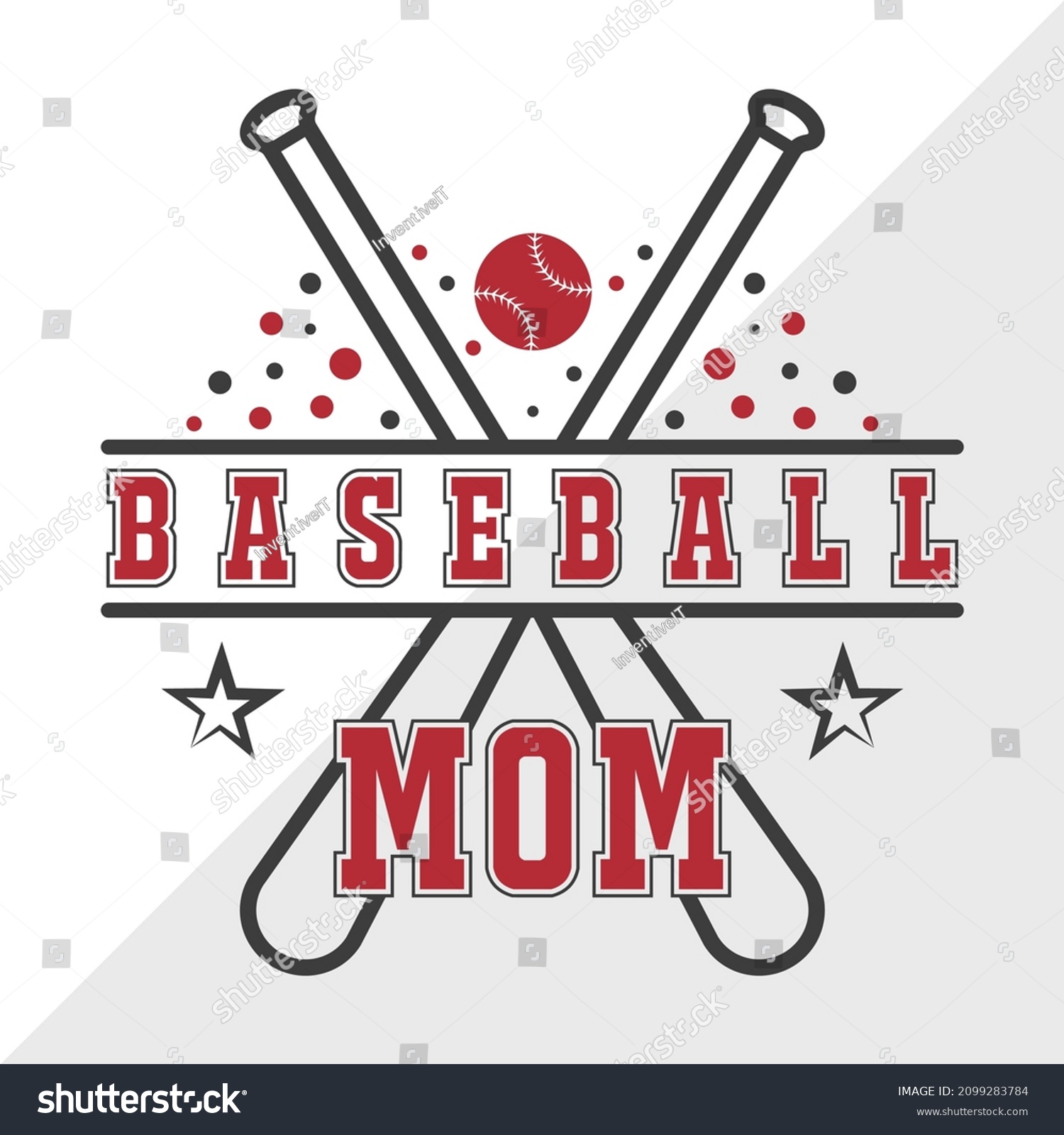Baseball Mom Printable Vector Illustration Stock Vector (Royalty Free ...