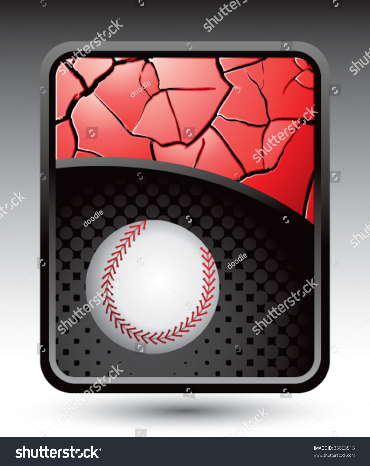 Baseball On Cracked Halftone Template Stock Vector (Royalty Free ...