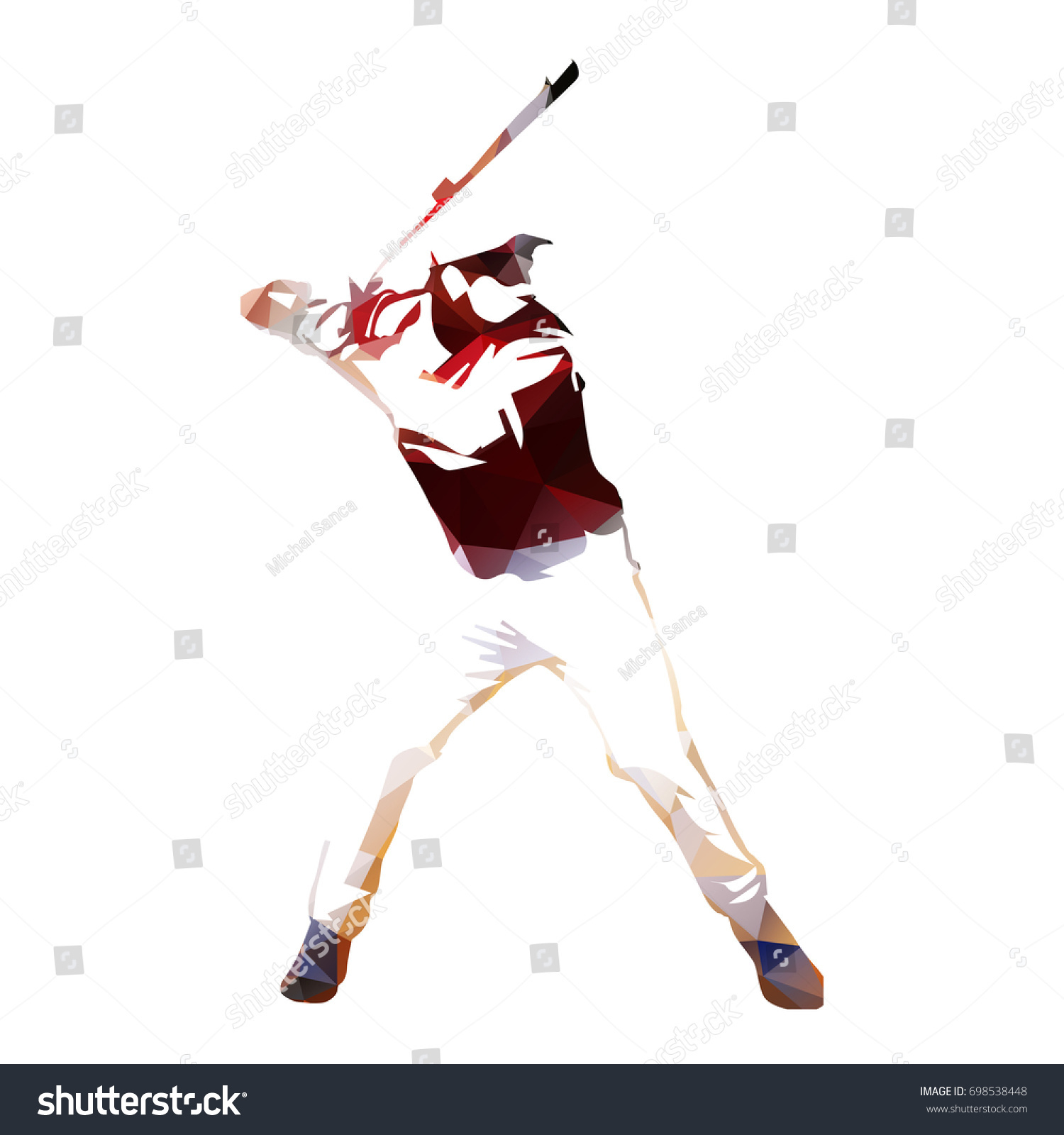 Baseball Player Abstract Geometric Vector Silhouette Stock Vector ...
