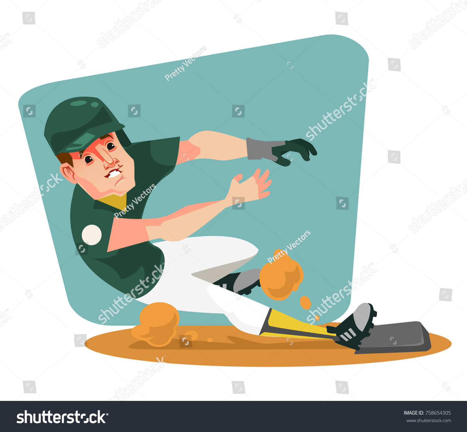 Vektor Stok Baseball Player Character Vector Cartoon Illustration ...