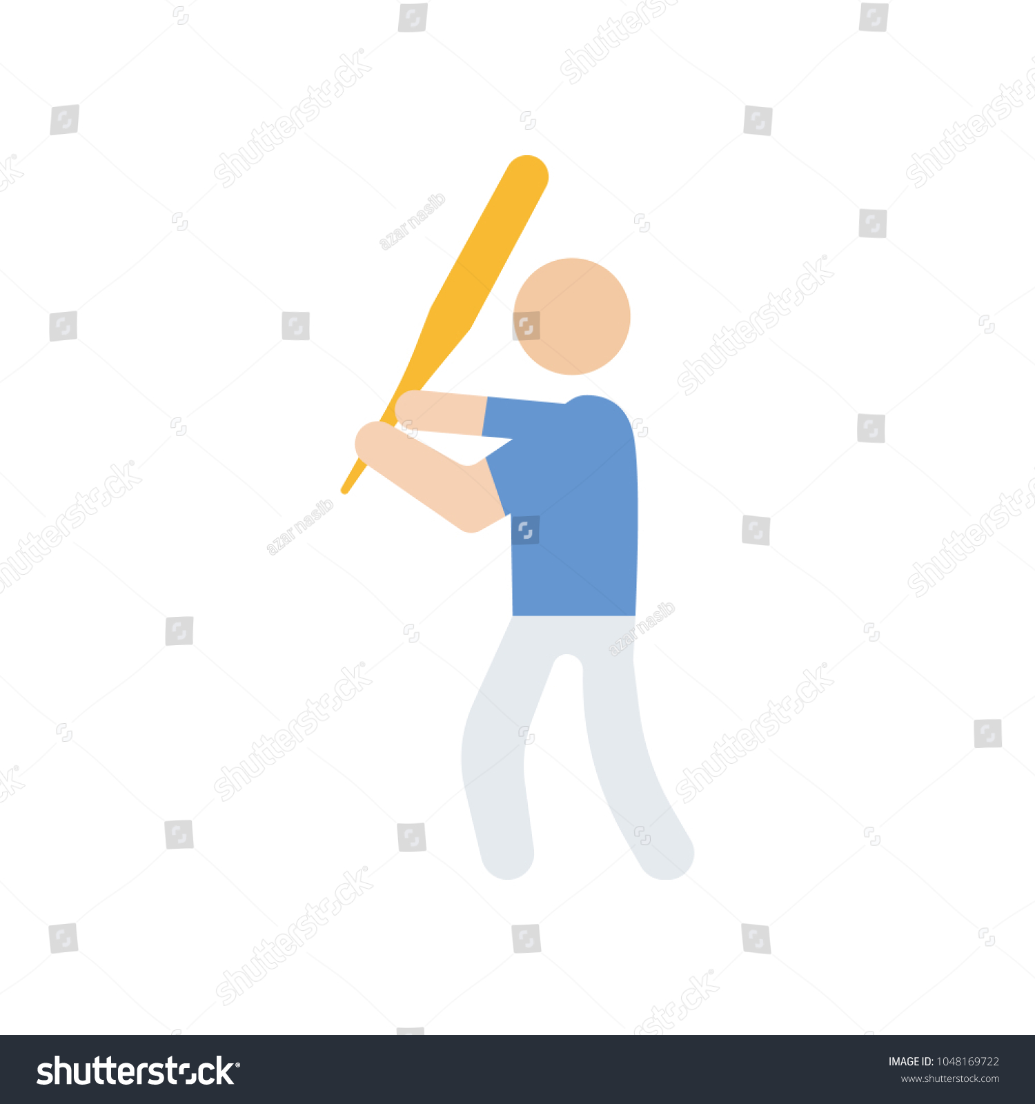 Baseball Player Icon Stock Vector (Royalty Free) 1048169722 | Shutterstock