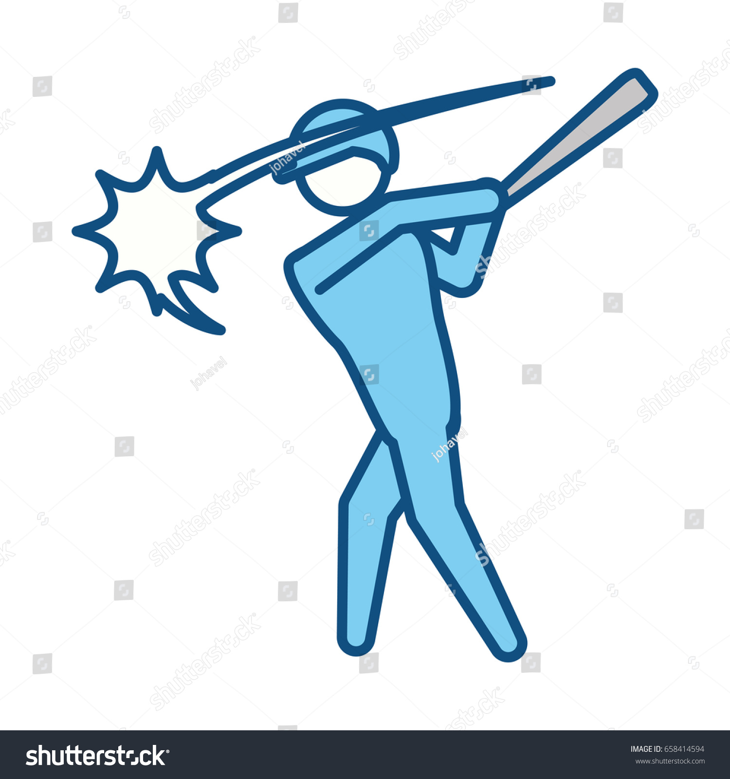 Baseball Player Pictogram Stock Vector (Royalty Free) 658414594