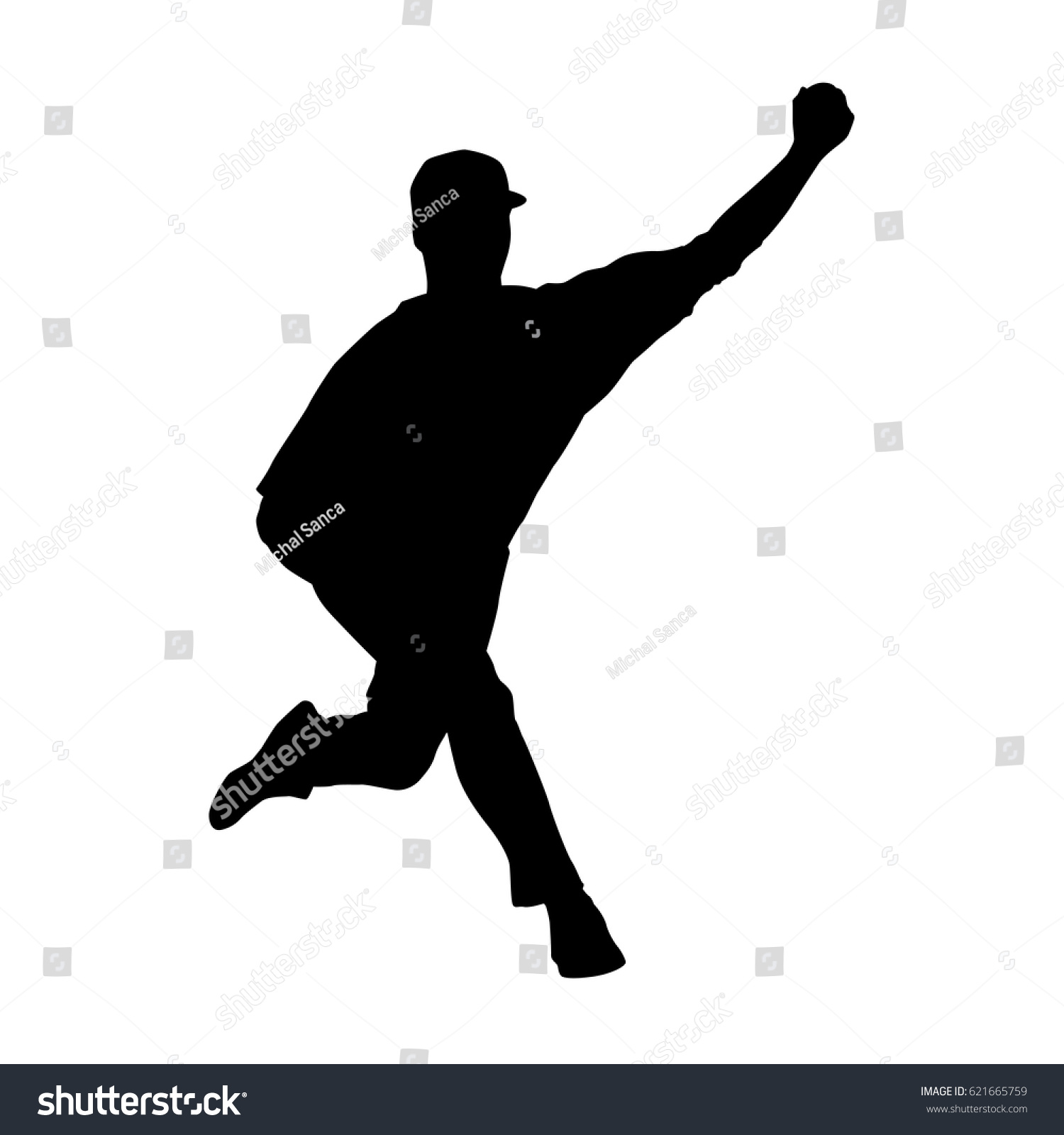 Baseball Player Throwing Ball Vector Silhouette: เวกเตอร์สต็อก (ปลอดค่า ...