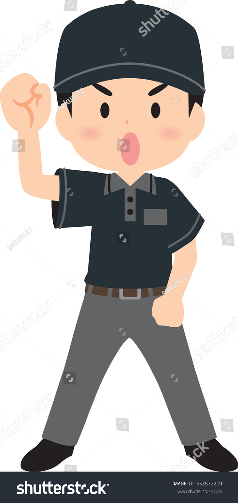Baseball Referee Cartoon Vector Illust Stock Vector (Royalty Free ...