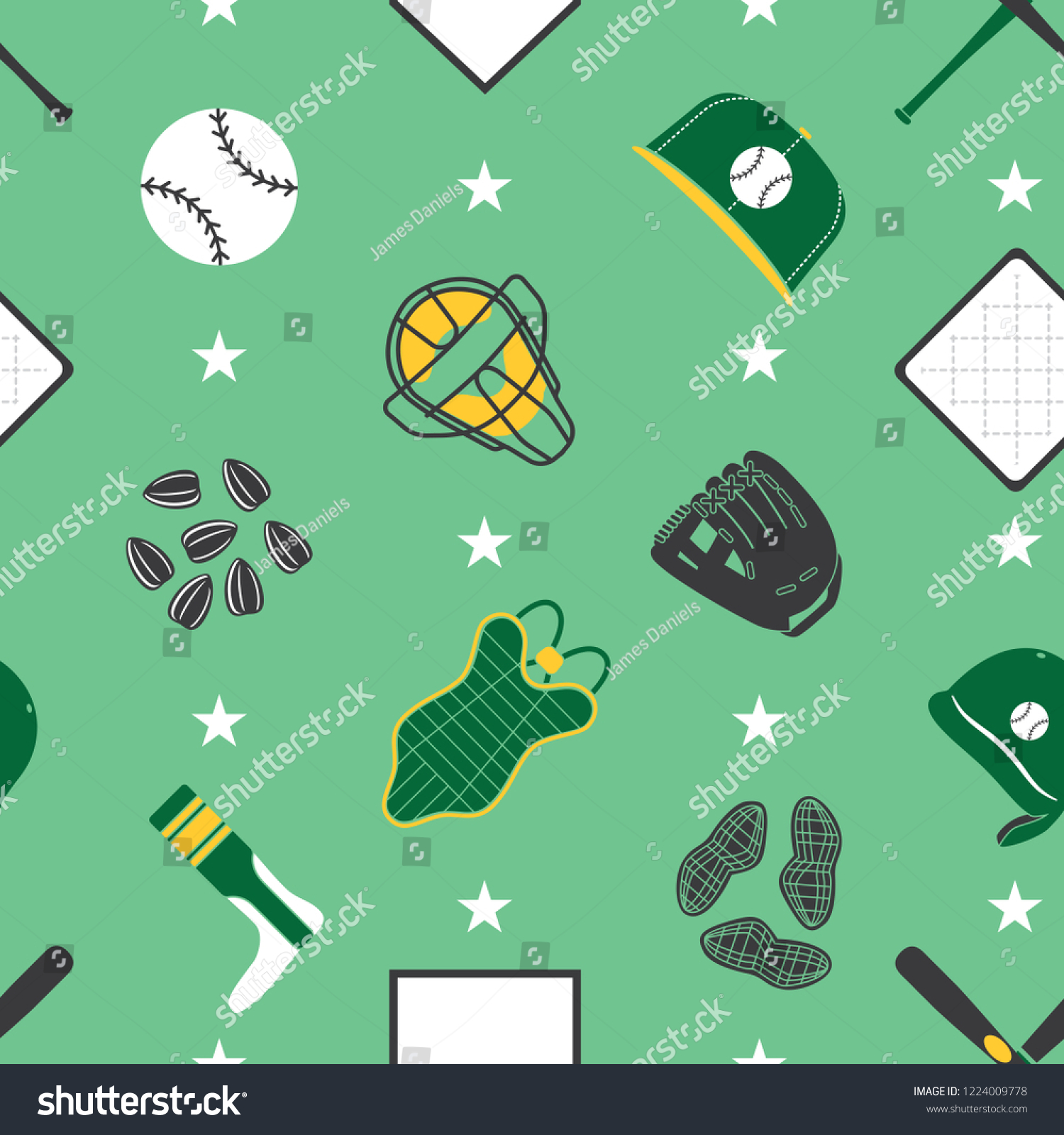 Baseball Seamless Pattern Background Repeating Pattern Stock Vector ...