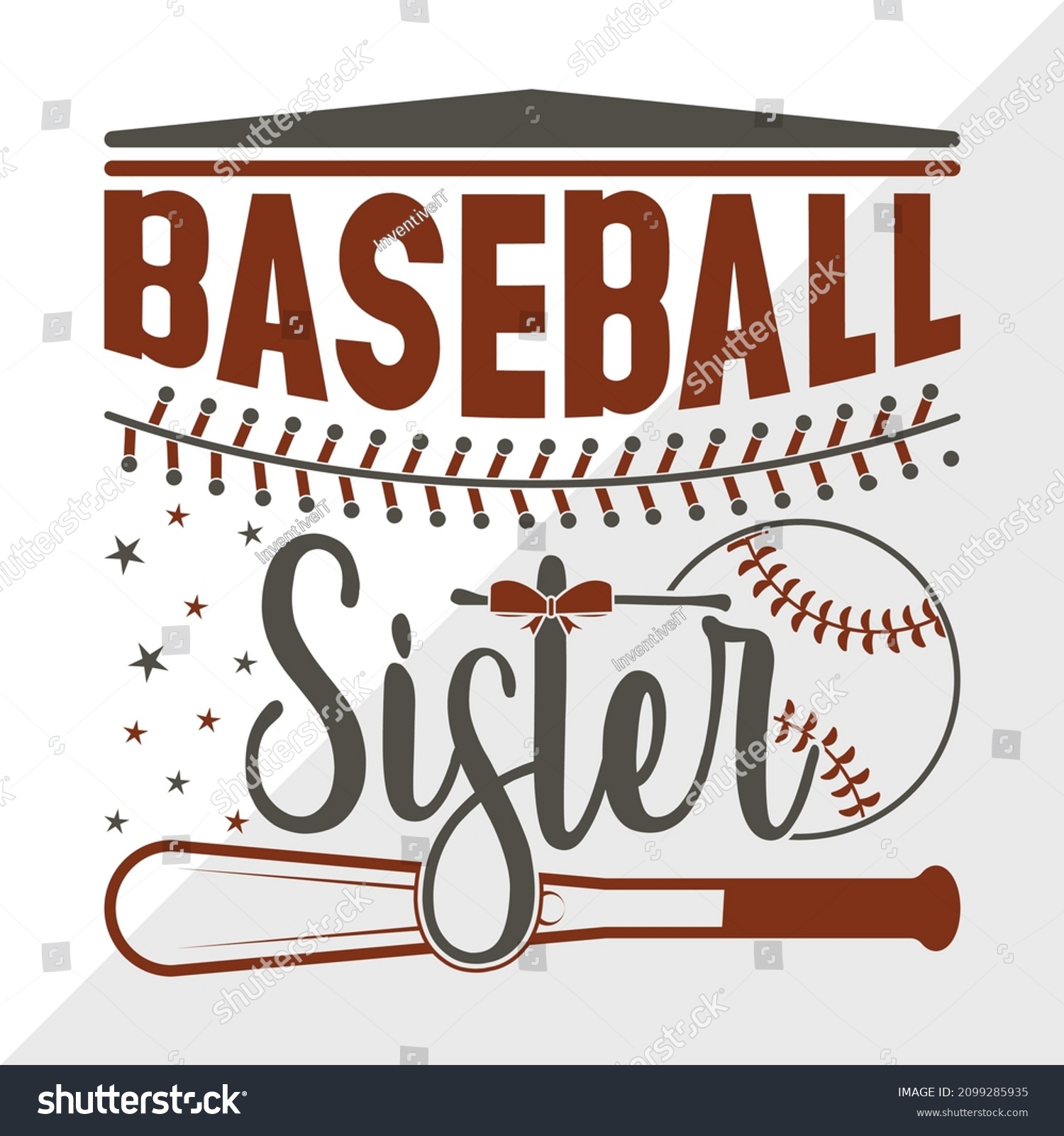 Baseball Sister Printable Vector Illustration Stock Vector (Royalty ...