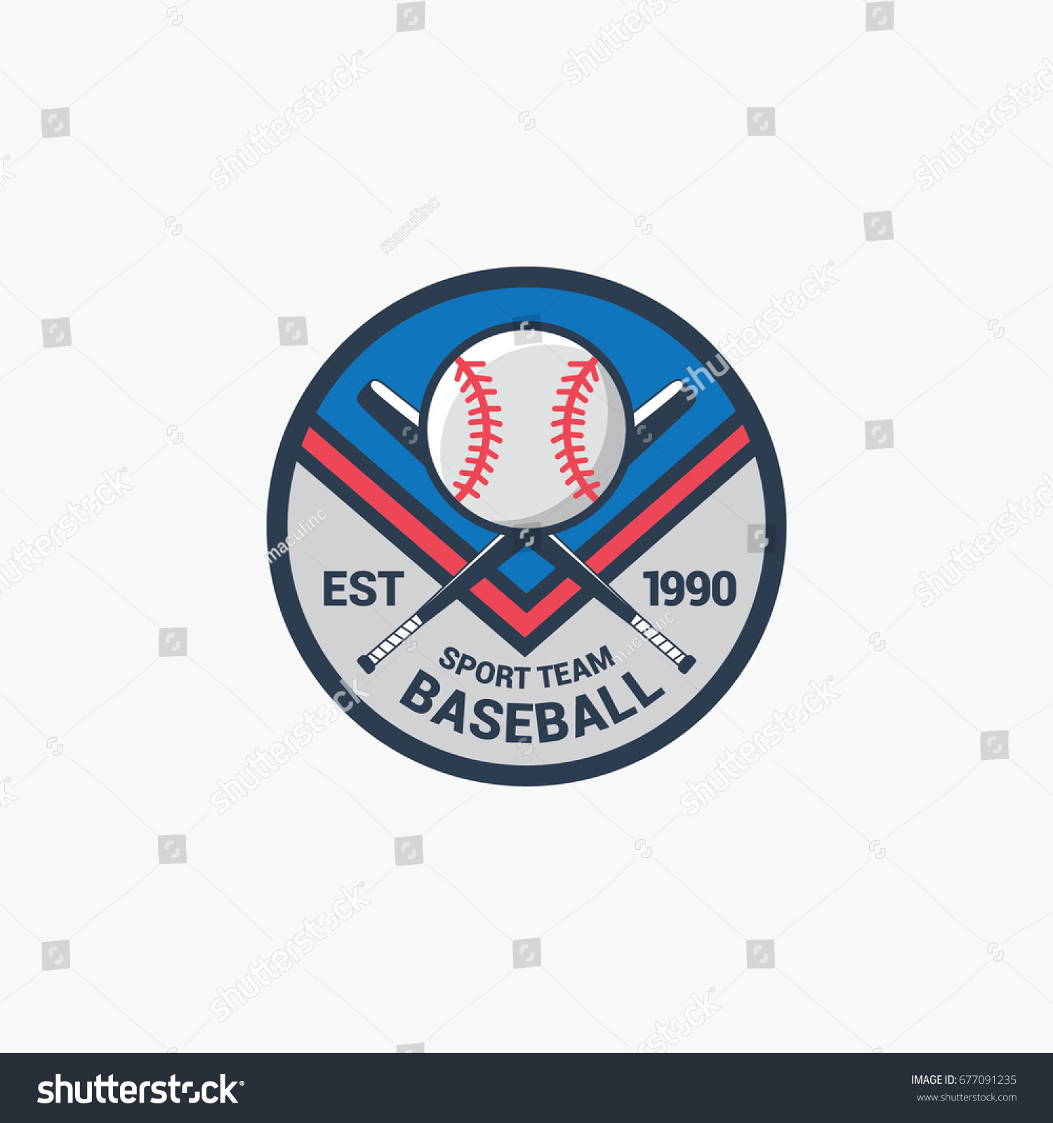 Baseball Sport Circle Logo Vector Stock Vector (Royalty Free) 677091235 ...