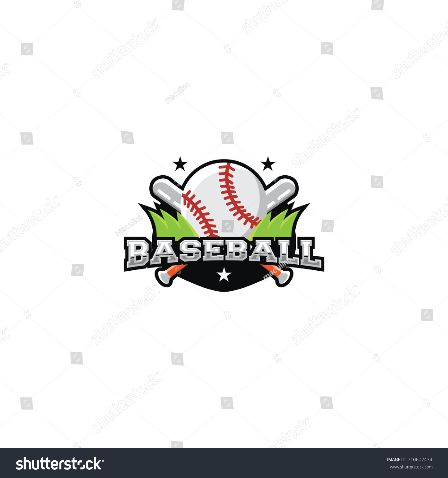 Baseball Sport Emblem Logo Team Vector: vector de stock (libre de ...