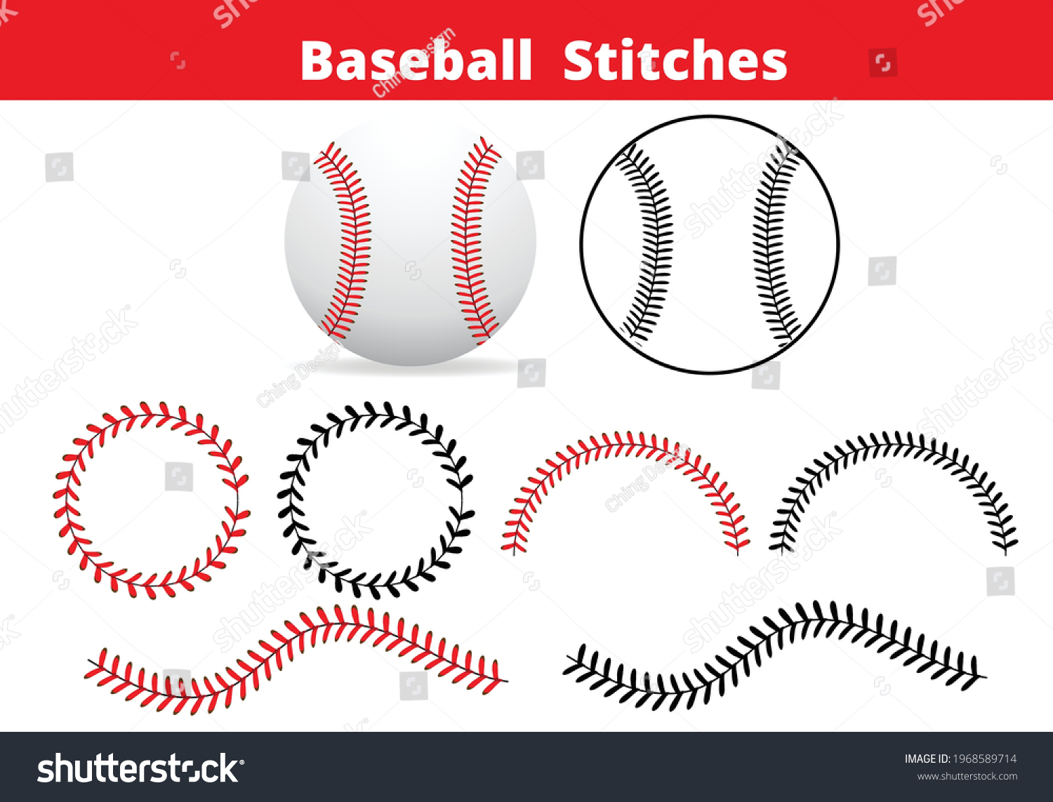 Baseball Stitches On White Background Vector Stock Vector (Royalty Free ...