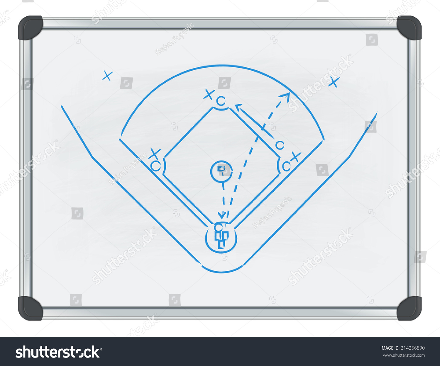 Baseball Tactic On Whiteboard Stock Vector (Royalty Free) 214256890