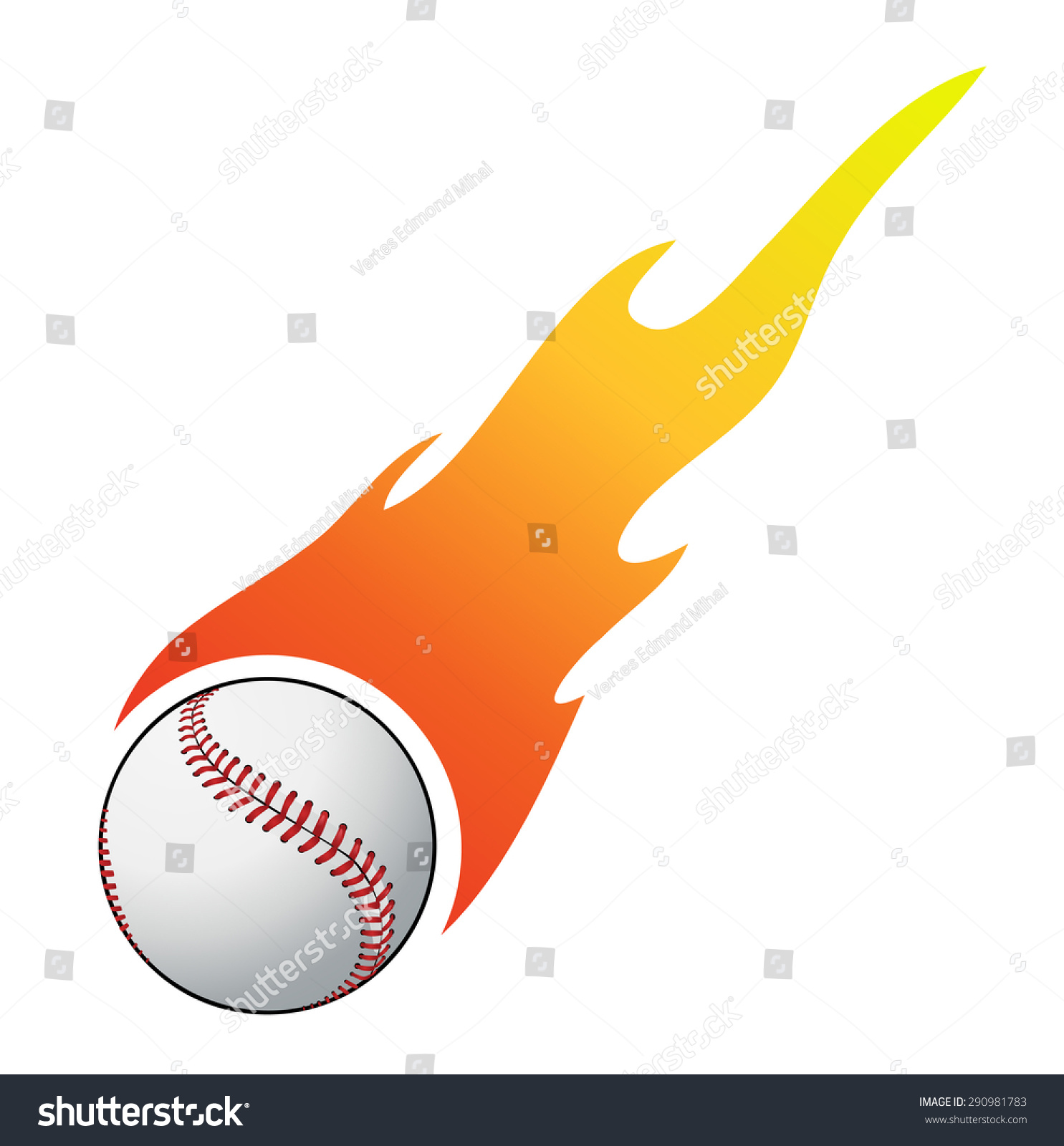 Baseball Flames Vector Stock Vector (Royalty Free) 290981783