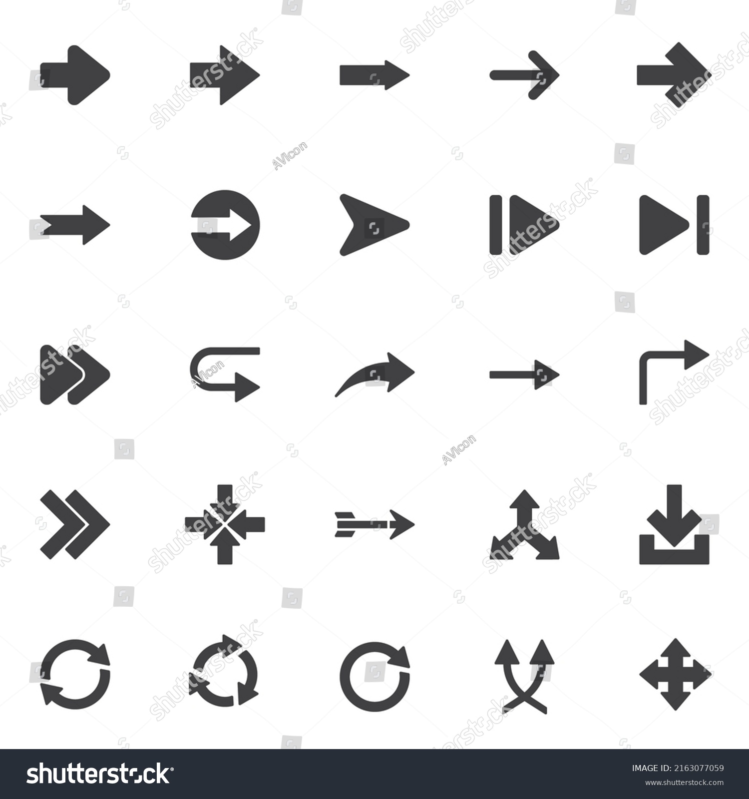 Basic Arrows Vector Icons Set Modern Stock Vector (Royalty Free ...