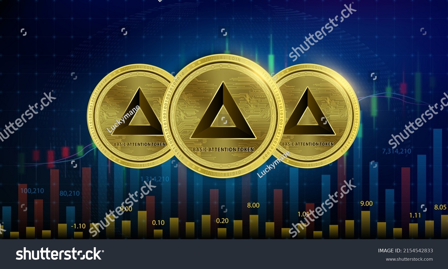 Basic Attention Token Bat Coin Cryptocurrency Stock Vector (Royalty ...
