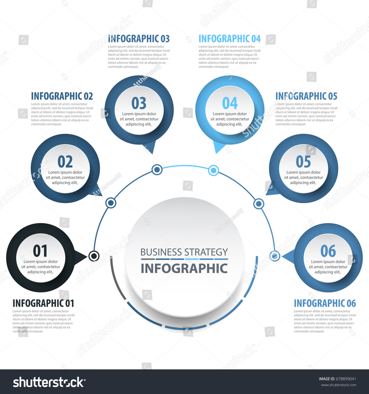 Basic Business Infographics Strategy Timeline Design: vector de stock ...