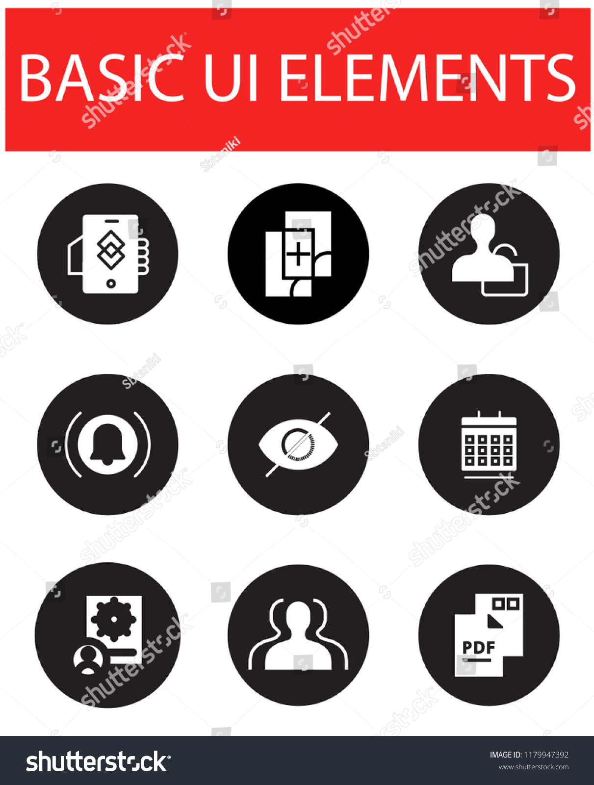 Basic Commercial Business Icons Stock Vector (Royalty Free) 1179947392 ...