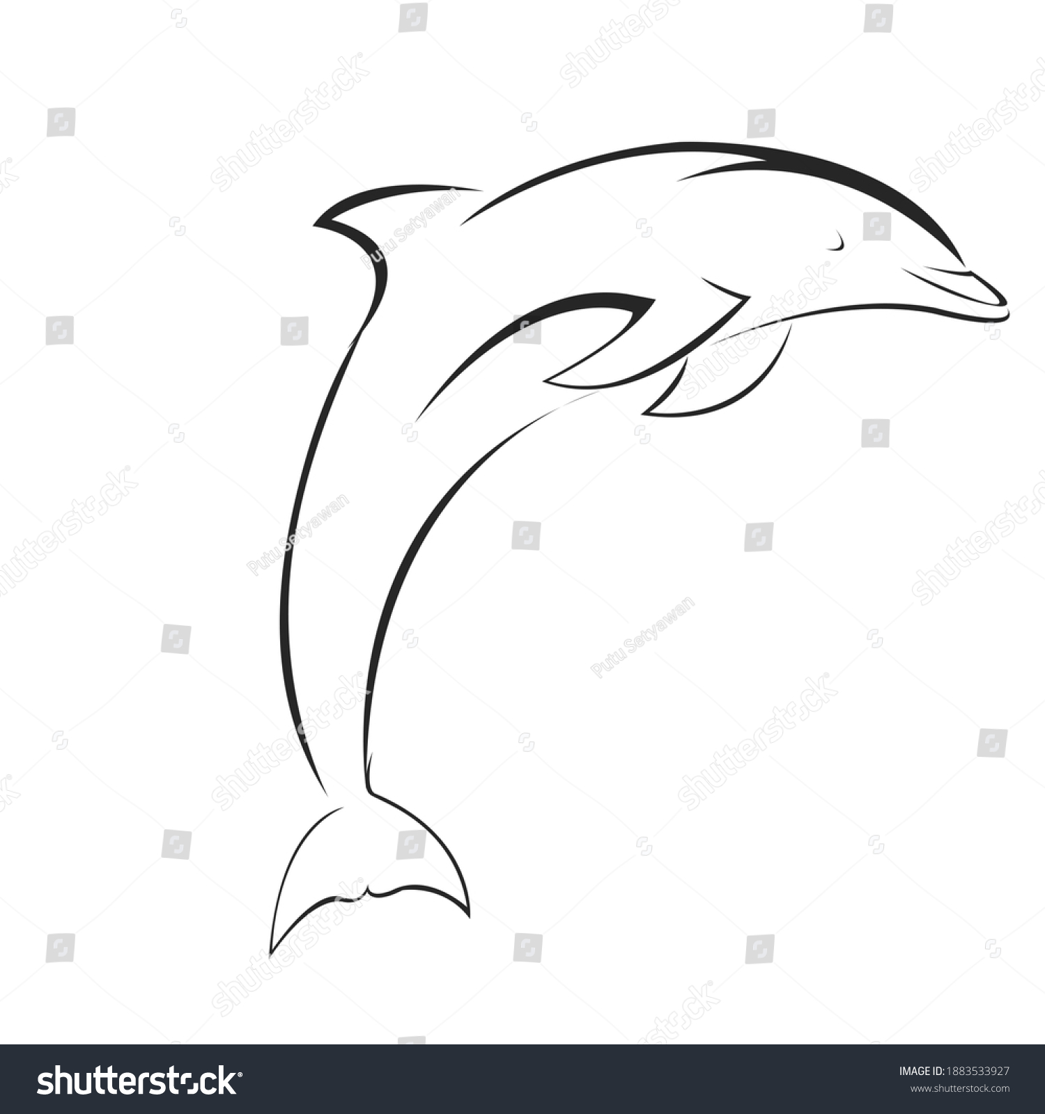 Basic Drawing Dolphin Coloring: เวกเตอร์สต็อก (ปลอดค่าลิขสิทธิ์ ...