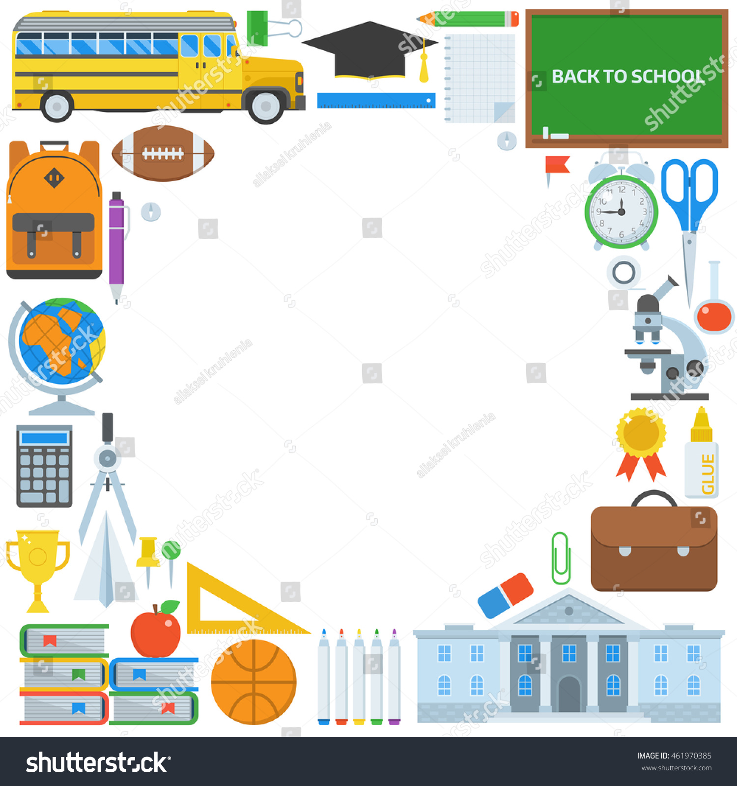 Basic Education Background Invitation Flyer Back: เวกเตอร์สต็อก (ปลอด ...
