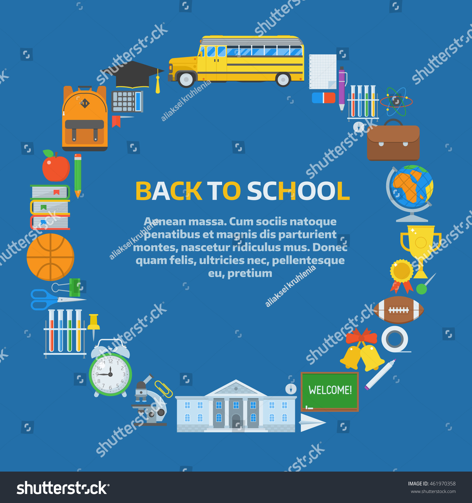 Vektor Stok Basic Education Background Invitation Flyer Back (Tanpa ...