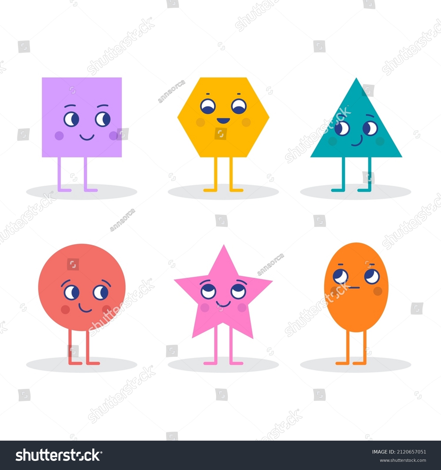 Basic Geometric Shapes Children Studying Cartoon Stock Vector (Royalty ...