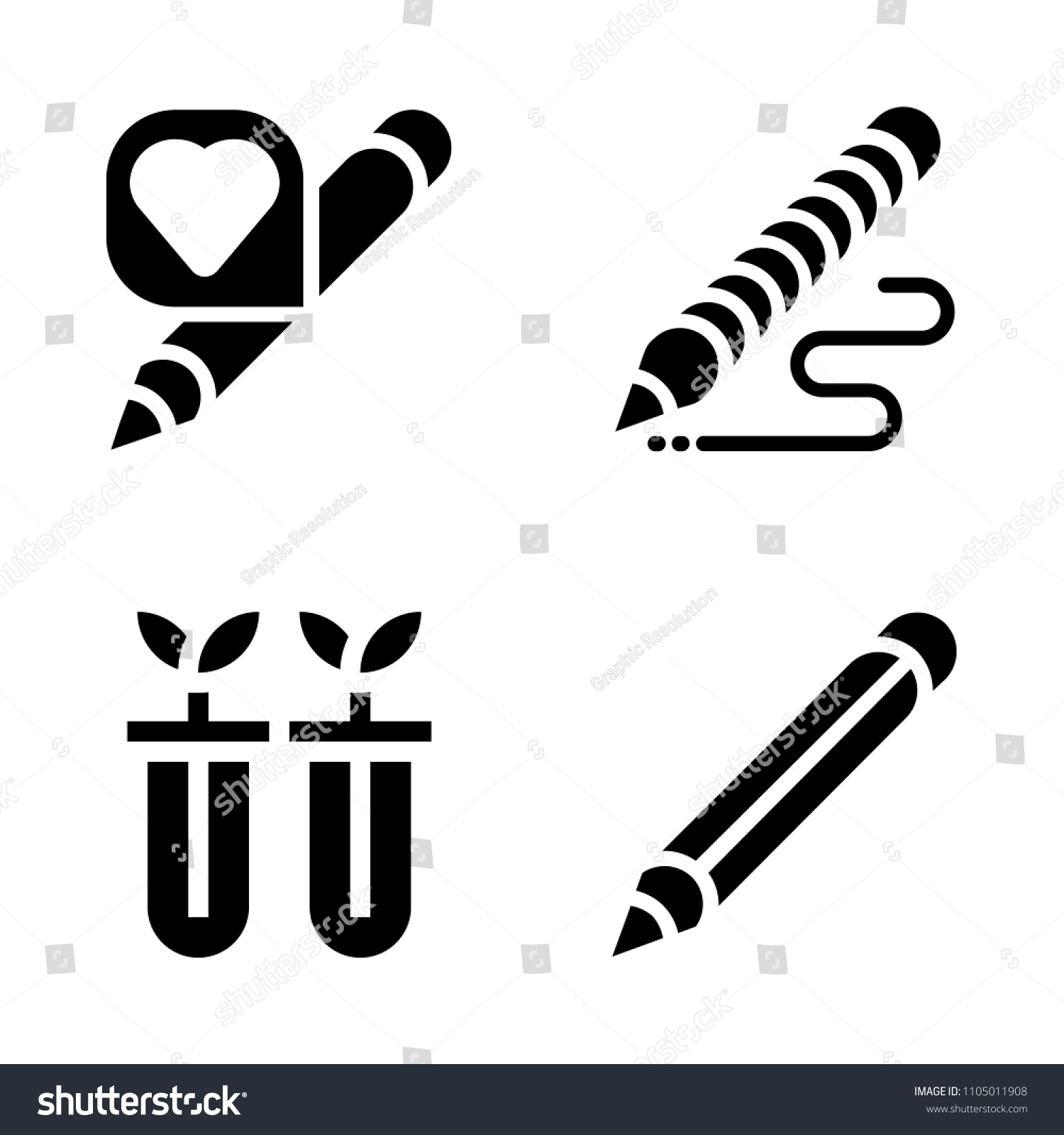 Basic Icon Set Tool Scientific Instrument Stock Vector (Royalty Free ...